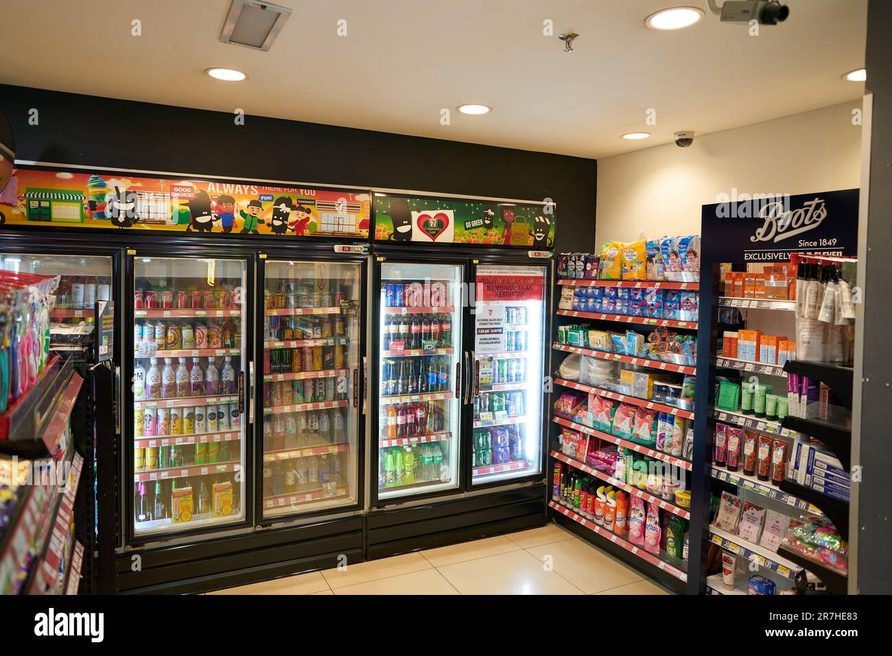 KUALA LUMPUR, MALAYSIA - CIRCA MARCH, 2023: inside 7-Eleven convenience ...