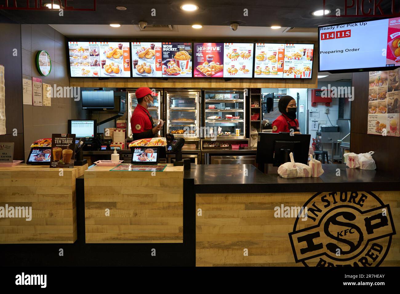 KUALA LUMPUR, MALAYSIA - CIRCA MARCH, 2023: inside KFC fast food ...