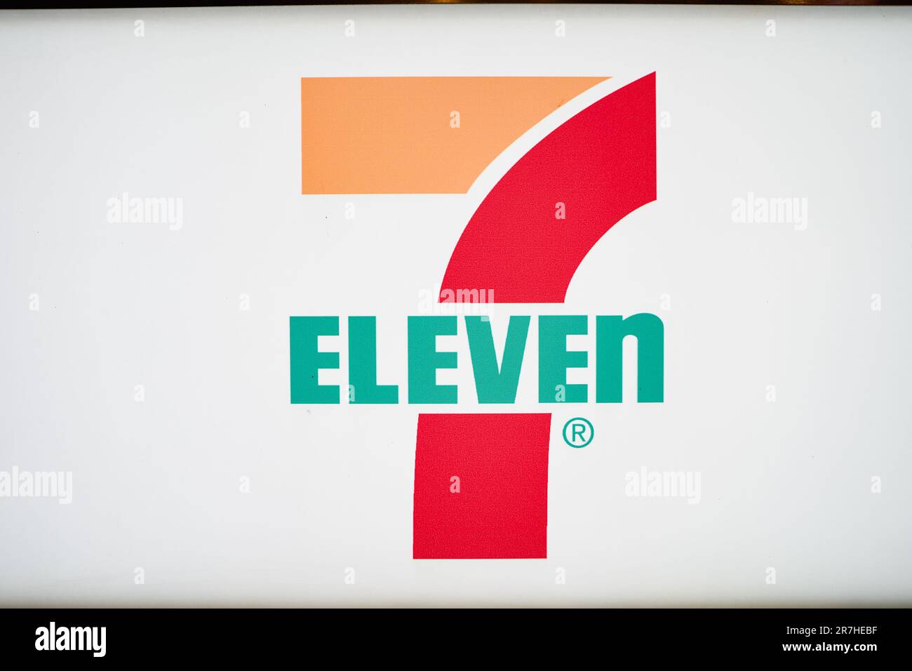 KUALA LUMPUR, MALAYSIA - CIRCA MARCH, 2023: close up shot of 7-eleven ...