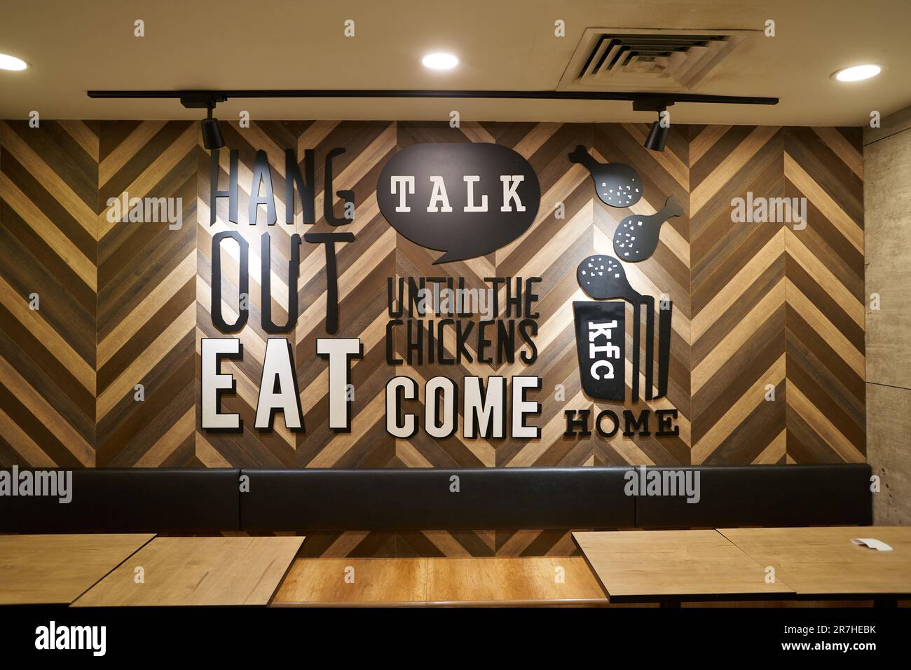 KUALA LUMPUR, MALAYSIA - CIRCA MARCH, 2023: inside KFC fast food ...