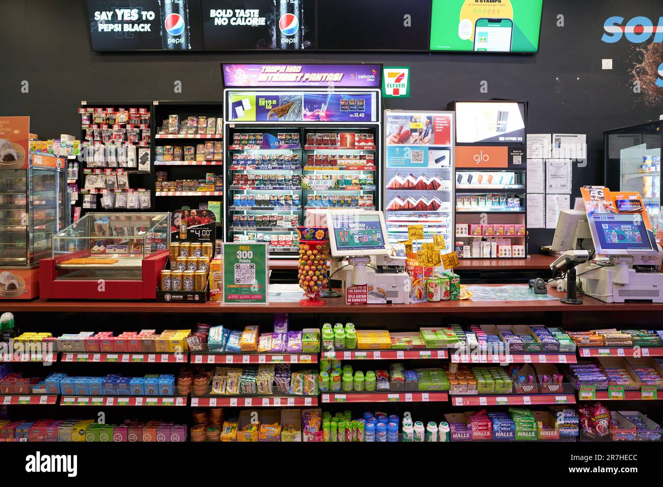 KUALA LUMPUR, MALAYSIA - CIRCA MARCH, 2023: interior shot of 7-eleven ...