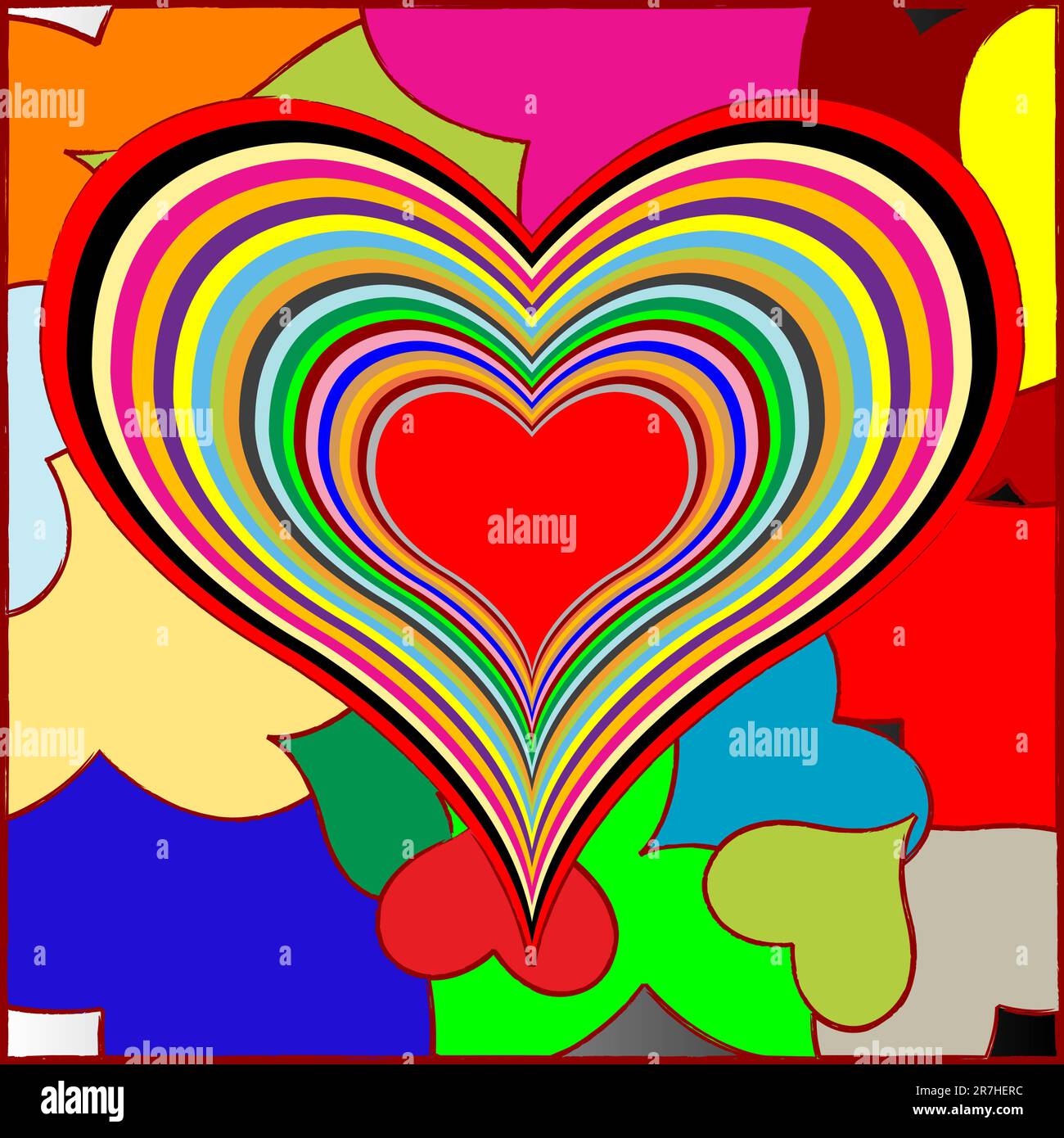 retro hearts, vector art illustration Stock Vector Image & Art - Alamy
