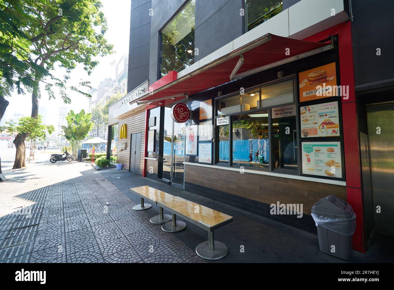 HO CHI MINH CITY, VIETNAM - CIRCA MARCH, 2023: entrance to McDonald's ...