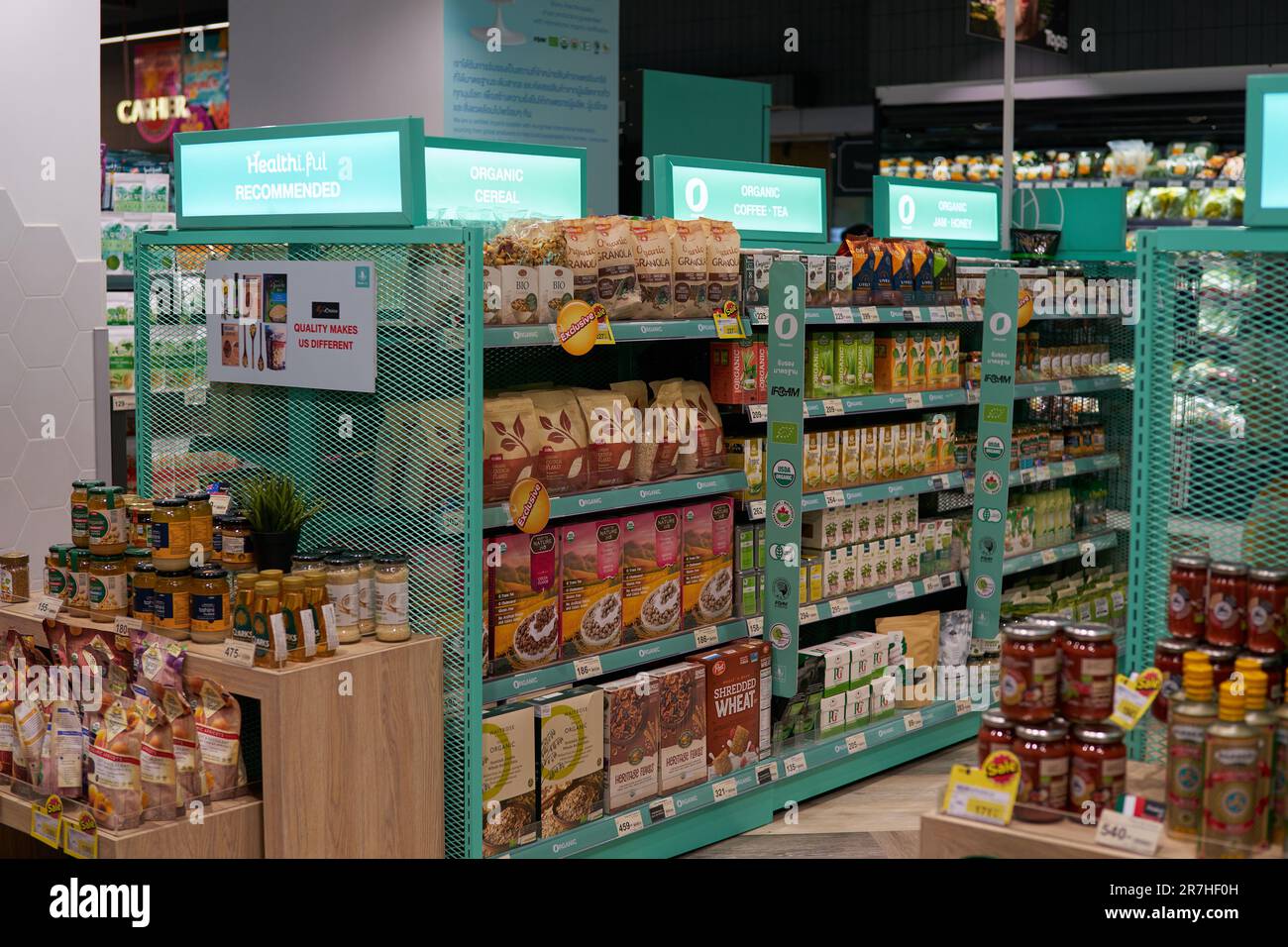 BANGKOK, THAILAND - CIRCA APRIL, 2023: interior shot of Tops Food Hall ...