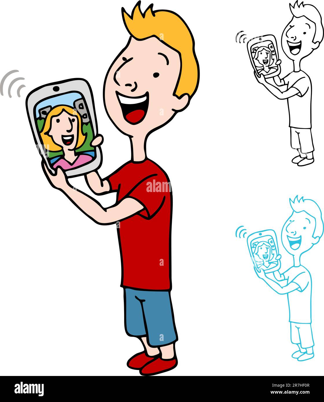 Using hand held device Stock Vector Images - Alamy
