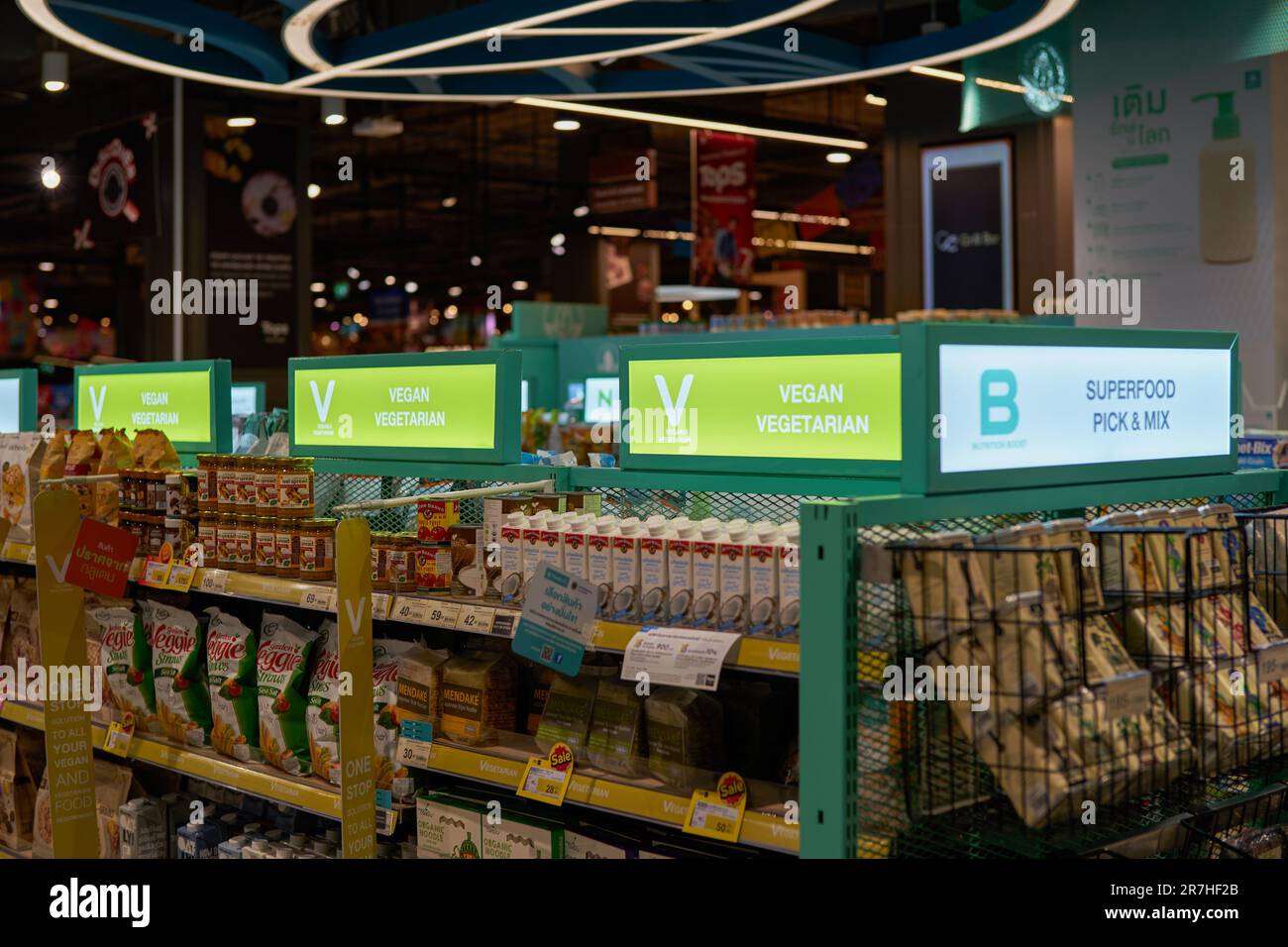 BANGKOK, THAILAND - CIRCA APRIL, 2023: interior shot of Tops Food Hall ...