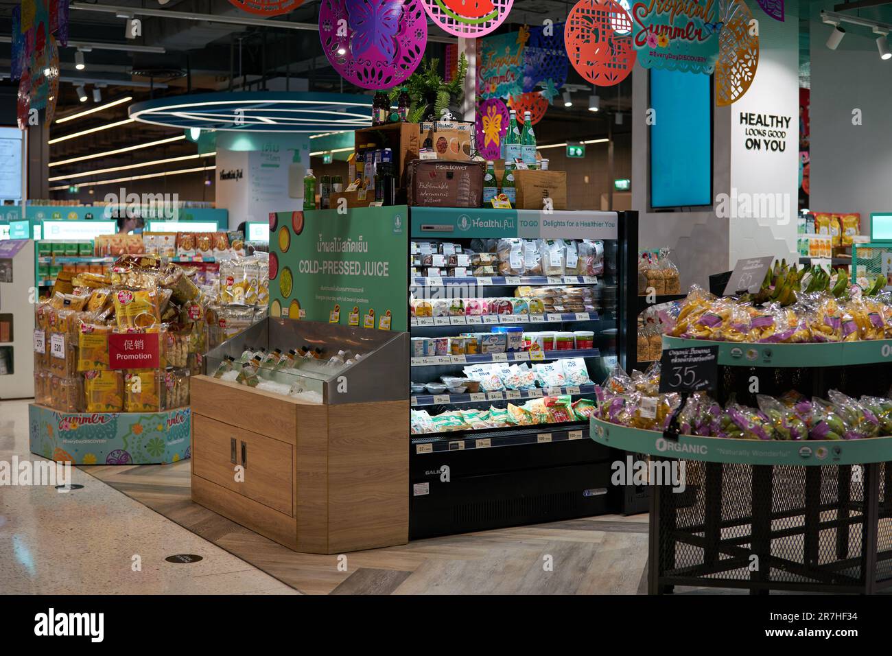 BANGKOK, THAILAND - CIRCA APRIL, 2023: interior shot of Tops Food Hall ...