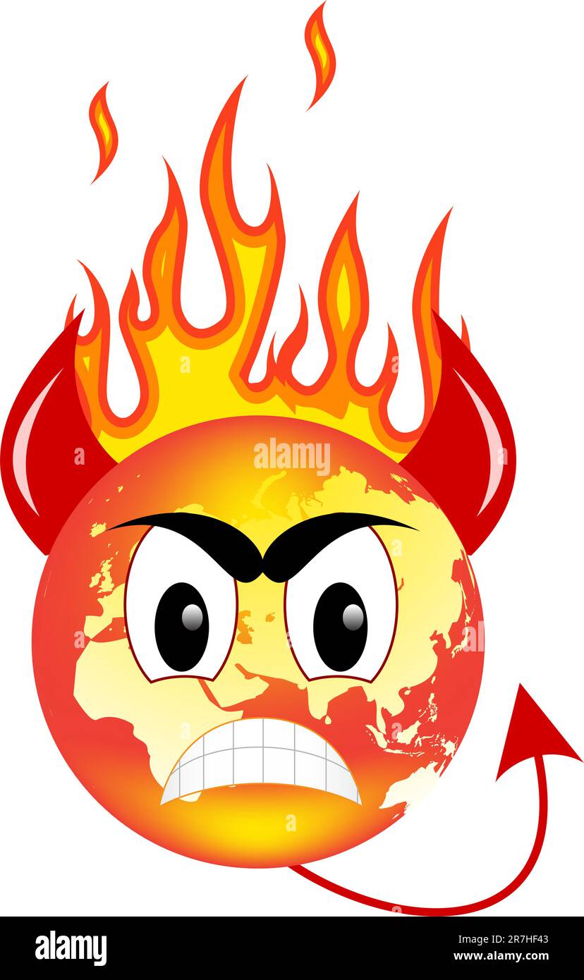 Evil world. Isolated on a white background. Vector illustration Stock Vector Image & Art - Alamy