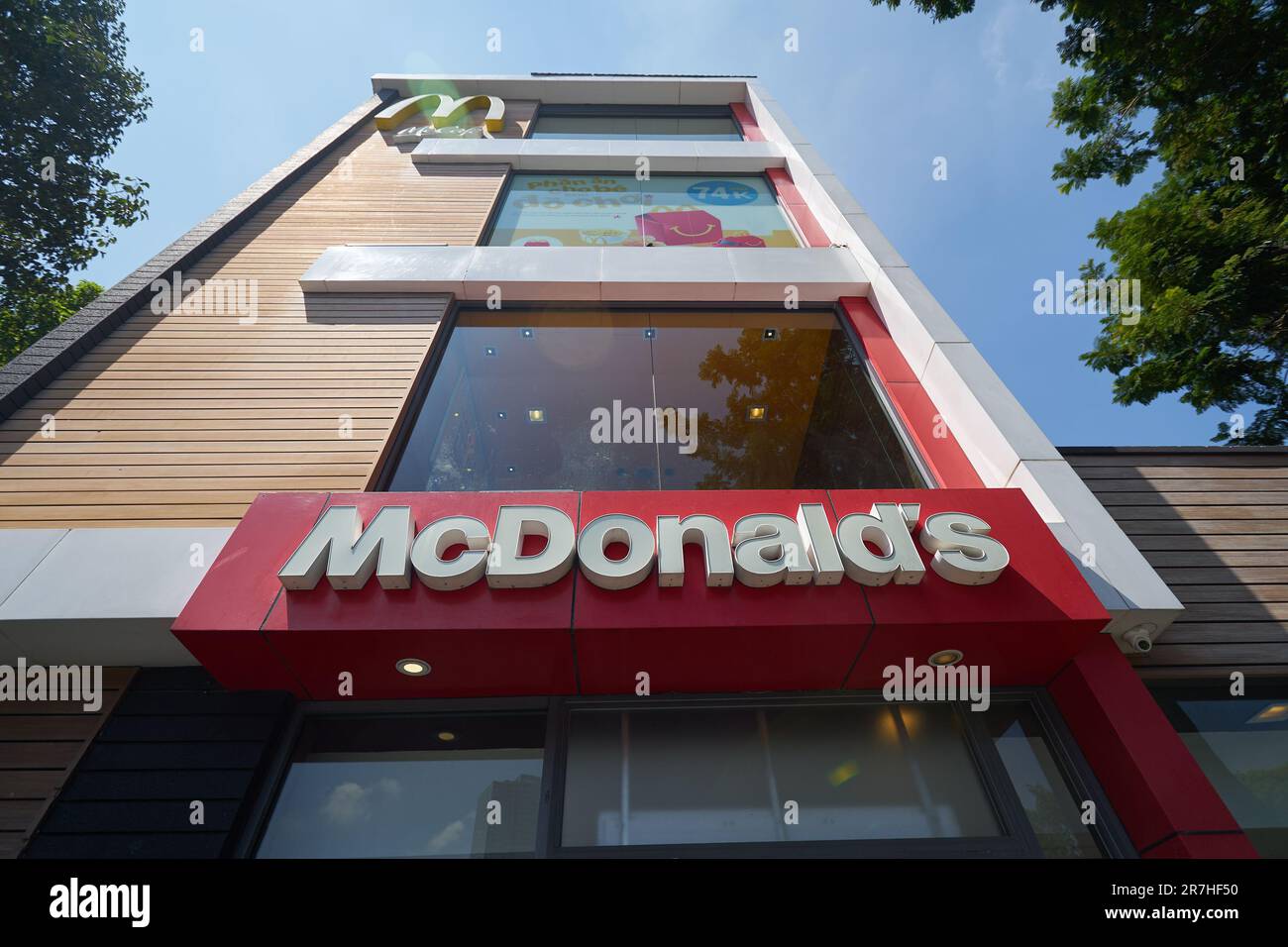 HO CHI MINH CITY, VIETNAM - CIRCA MARCH, 2023: up view of McDonald's ...