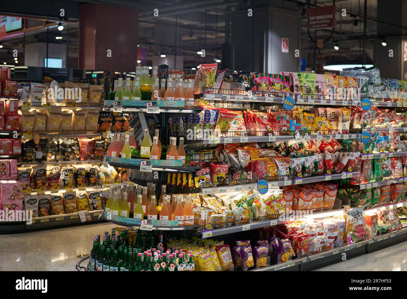 BANGKOK, THAILAND - CIRCA APRIL, 2023: interior shot of Tops Food Hall ...