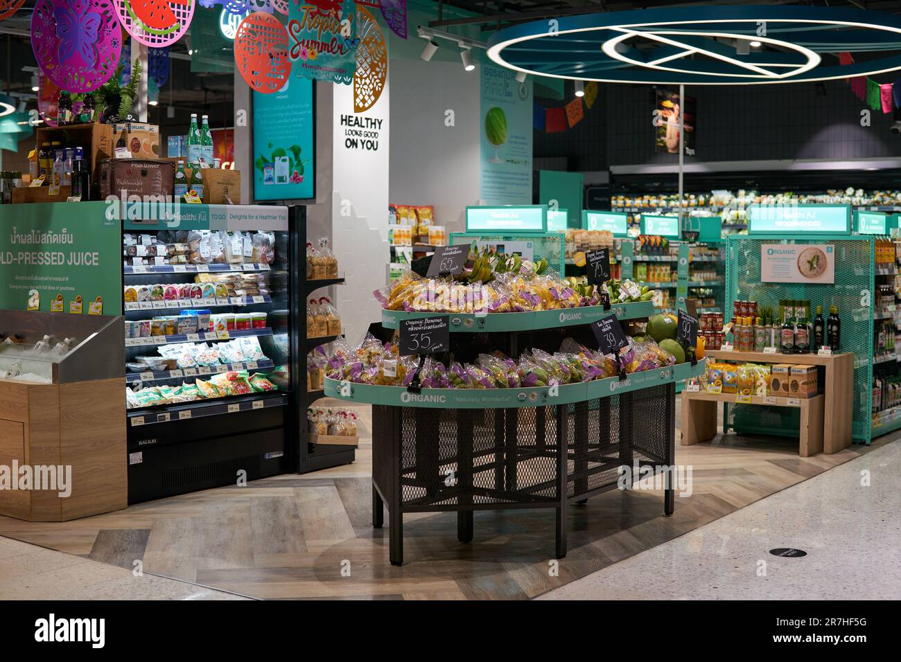 BANGKOK, THAILAND - CIRCA APRIL, 2023: interior shot of Tops Food Hall ...
