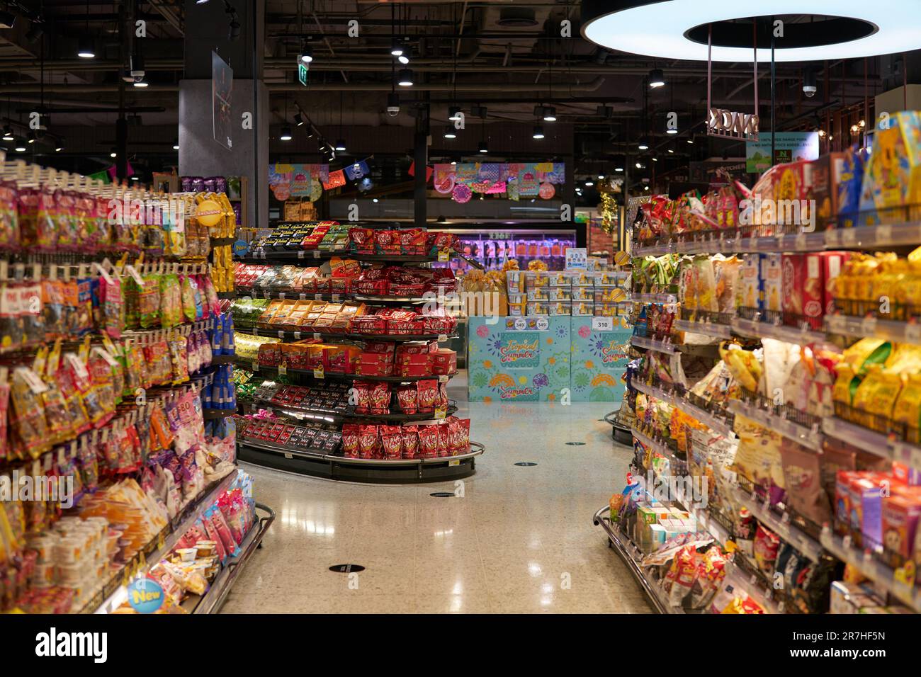 BANGKOK, THAILAND - CIRCA APRIL, 2023: interior shot of Tops Food Hall ...