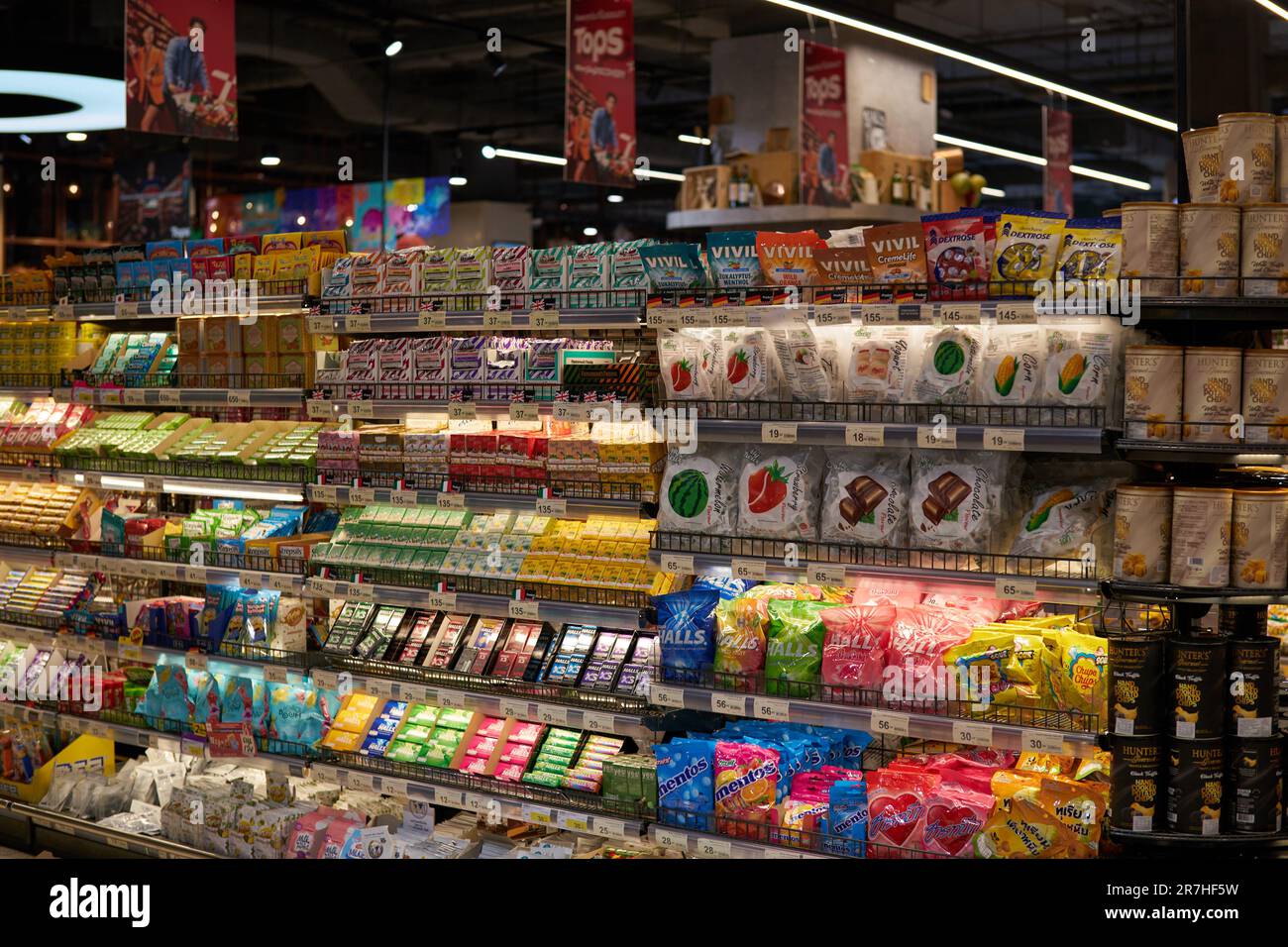 BANGKOK, THAILAND - CIRCA APRIL, 2023: interior shot of Tops Food Hall ...