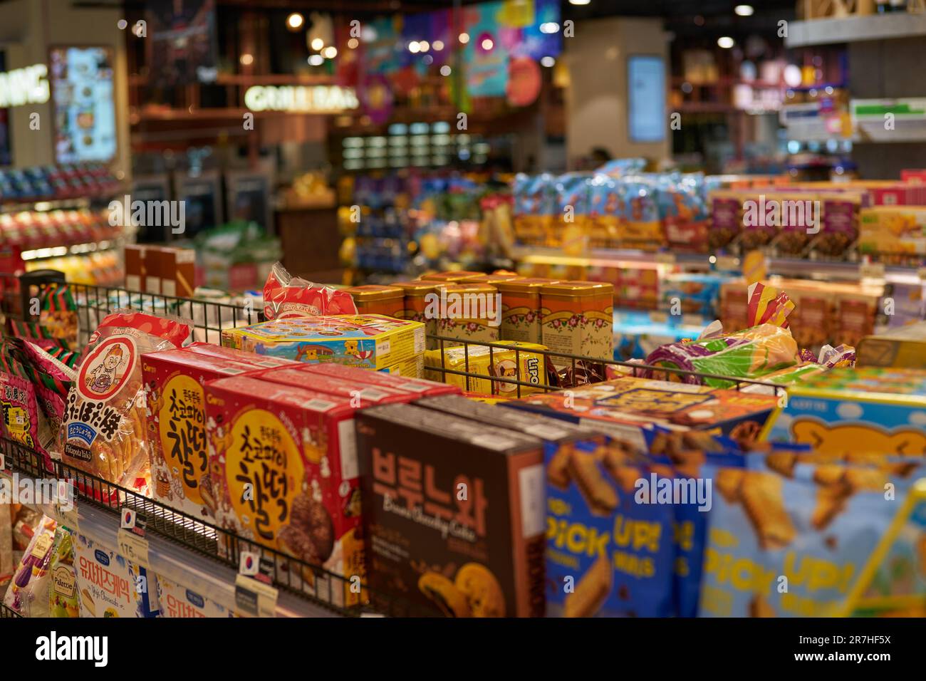 BANGKOK, THAILAND - CIRCA APRIL, 2023: interior shot of Tops Food Hall ...