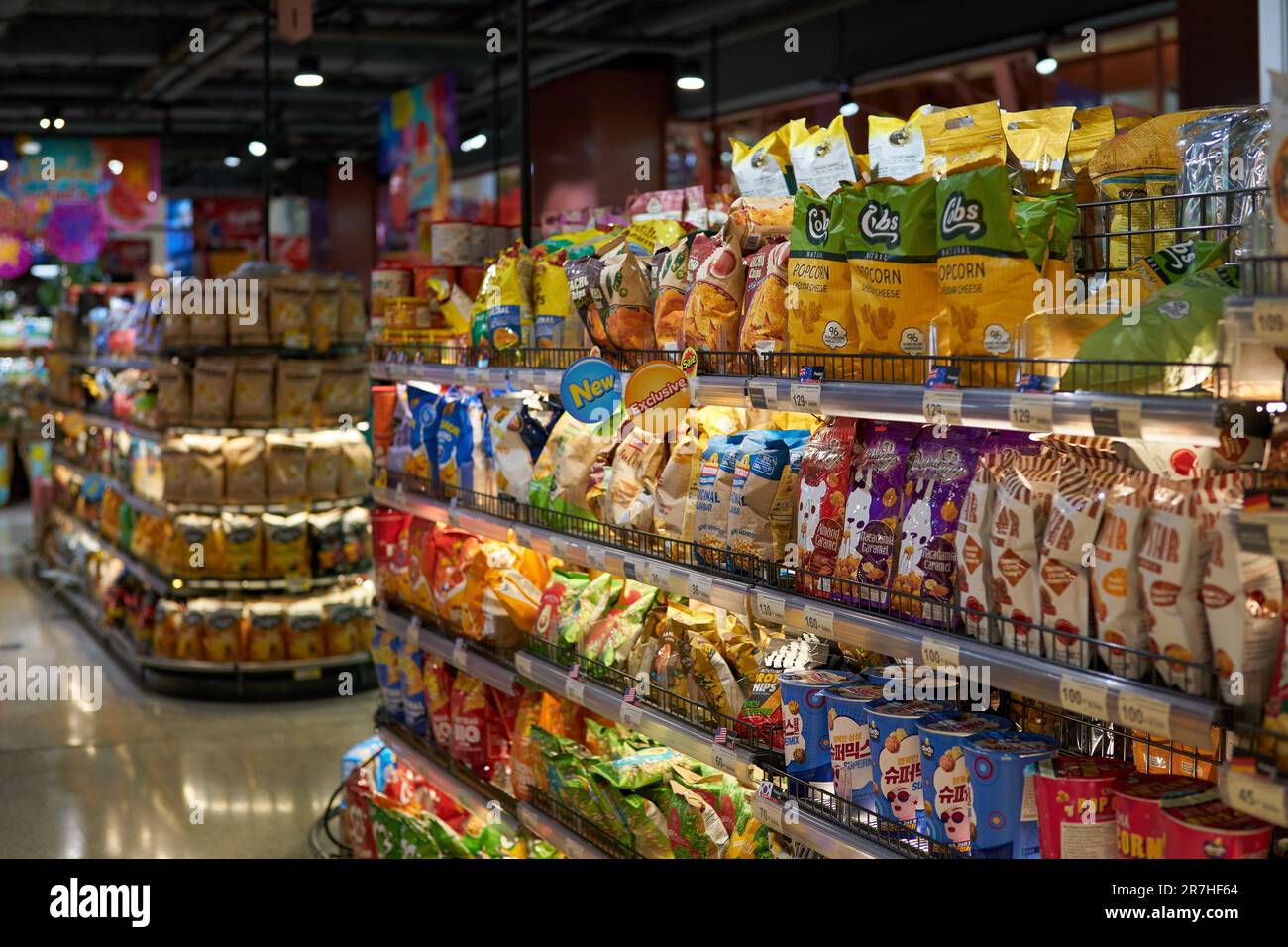 BANGKOK, THAILAND - CIRCA APRIL, 2023: interior shot of Tops Food Hall ...