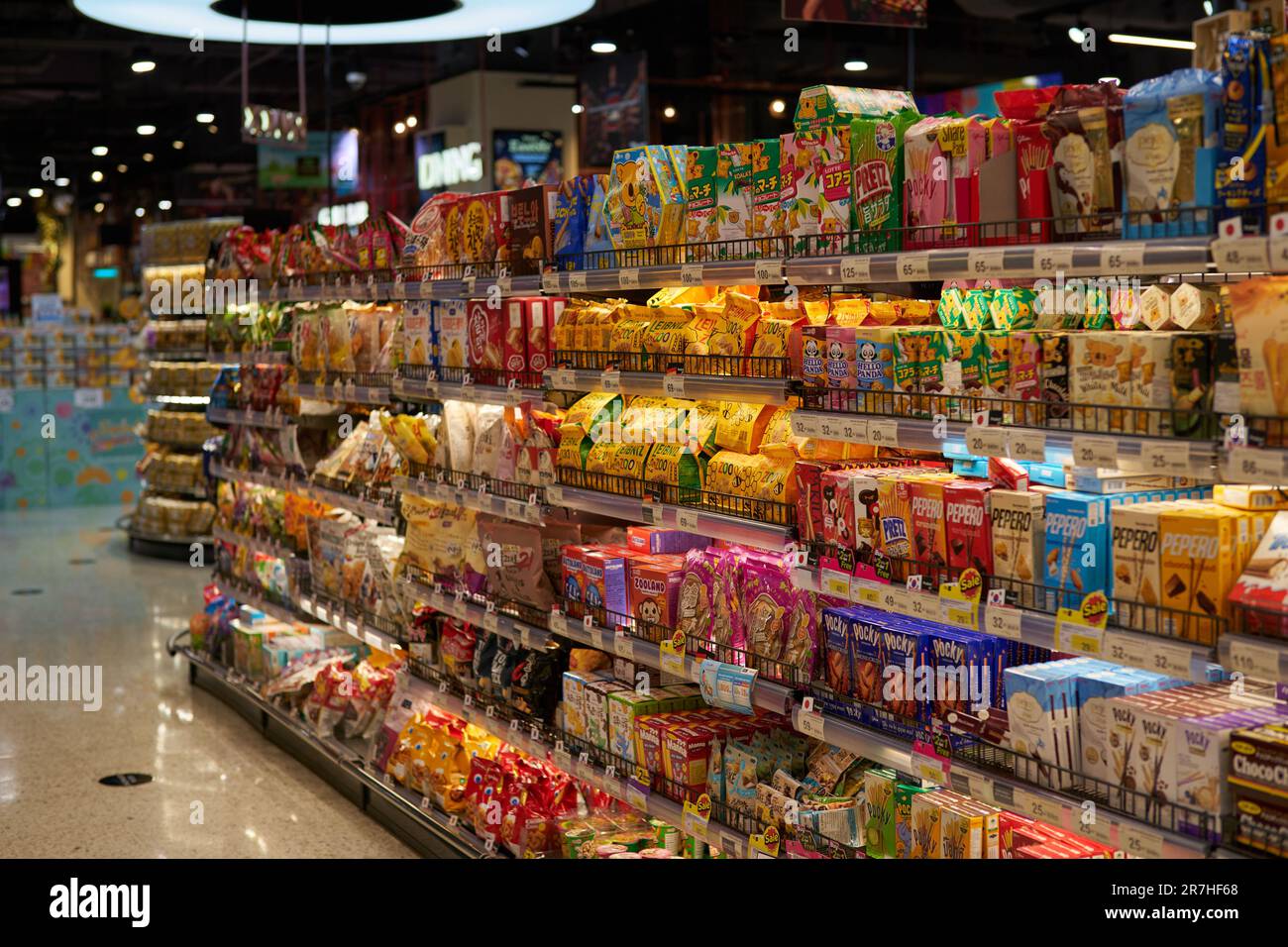 BANGKOK, THAILAND - CIRCA APRIL, 2023: interior shot of Tops Food Hall ...