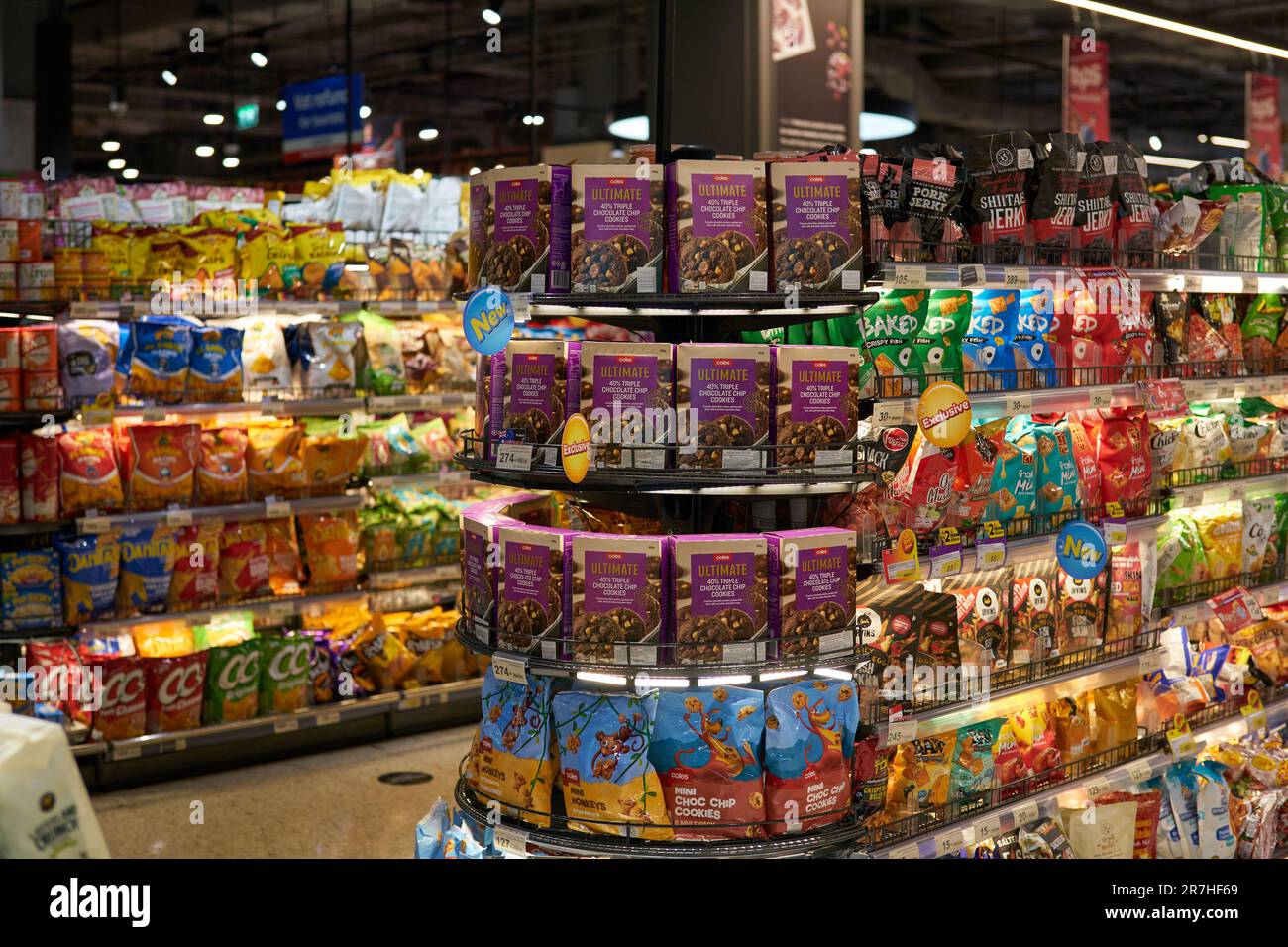 BANGKOK, THAILAND - CIRCA APRIL, 2023: interior shot of Tops Food Hall ...