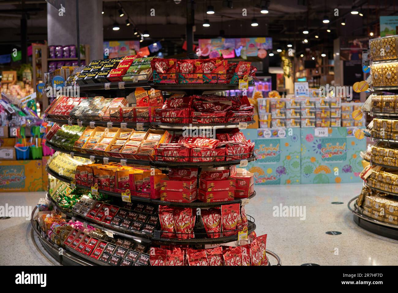 BANGKOK, THAILAND - CIRCA APRIL, 2023: interior shot of Tops Food Hall ...