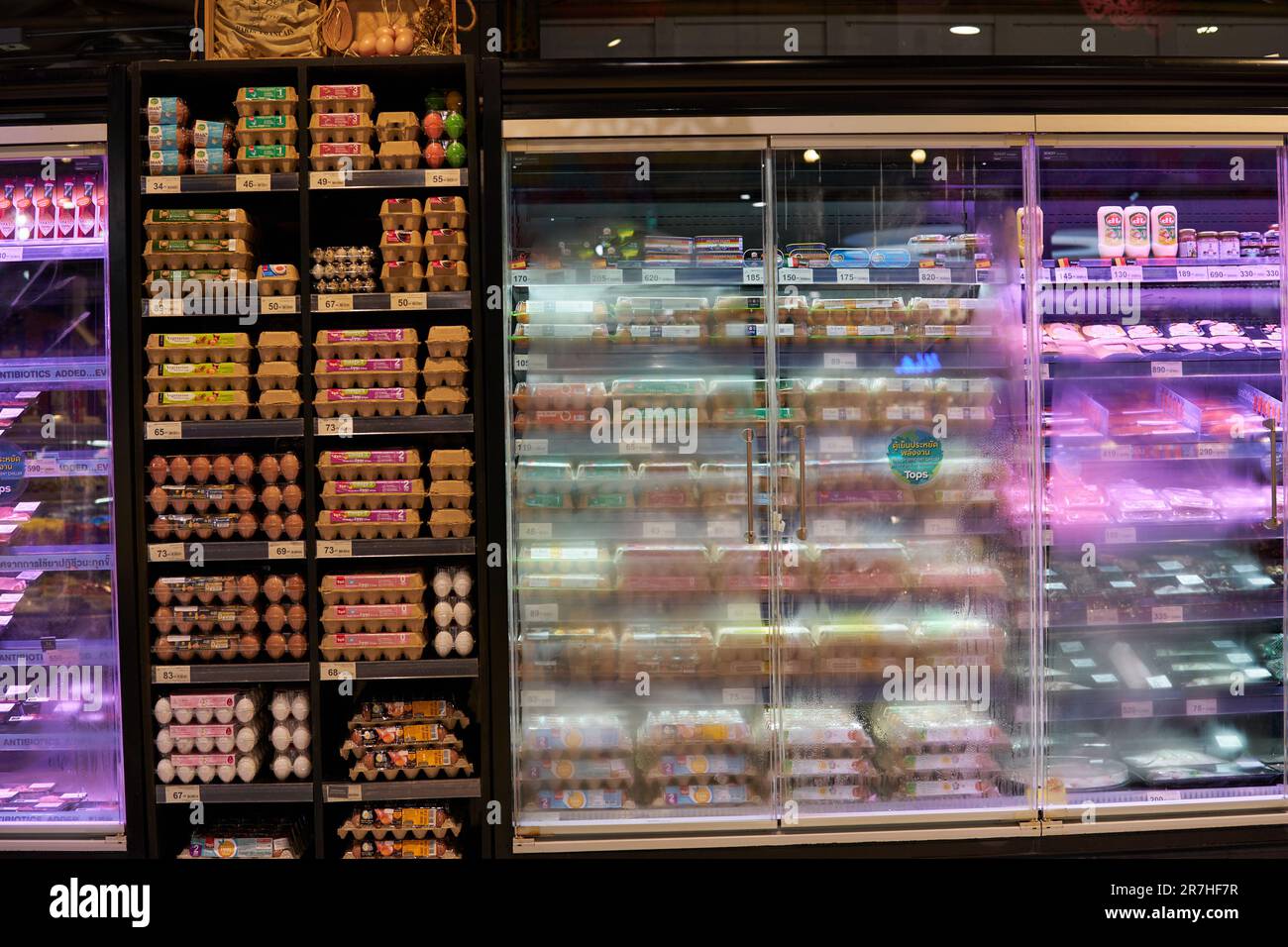 BANGKOK, THAILAND - CIRCA APRIL, 2023: chicken eggs on display at Tops ...