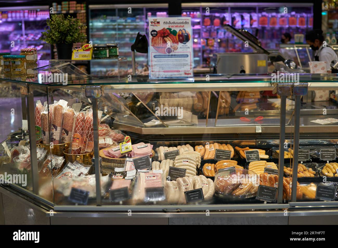 BANGKOK, THAILAND - CIRCA APRIL, 2023: various meat products on display ...