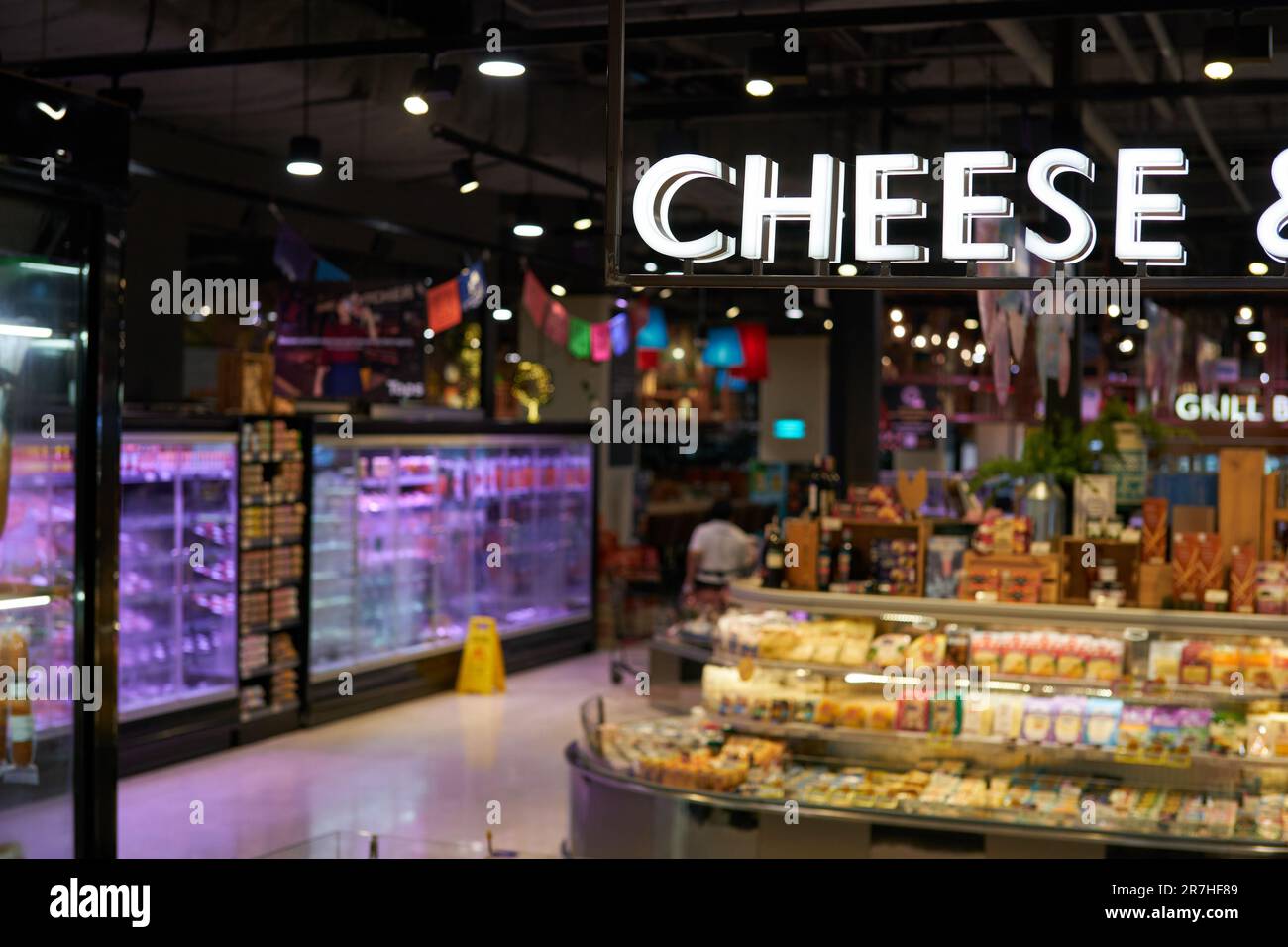 BANGKOK, THAILAND - CIRCA APRIL, 2023: interior shot of Tops Food Hall ...
