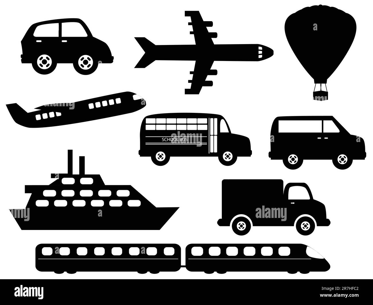 Transportation related symbols icon set Stock Vector Image & Art - Alamy