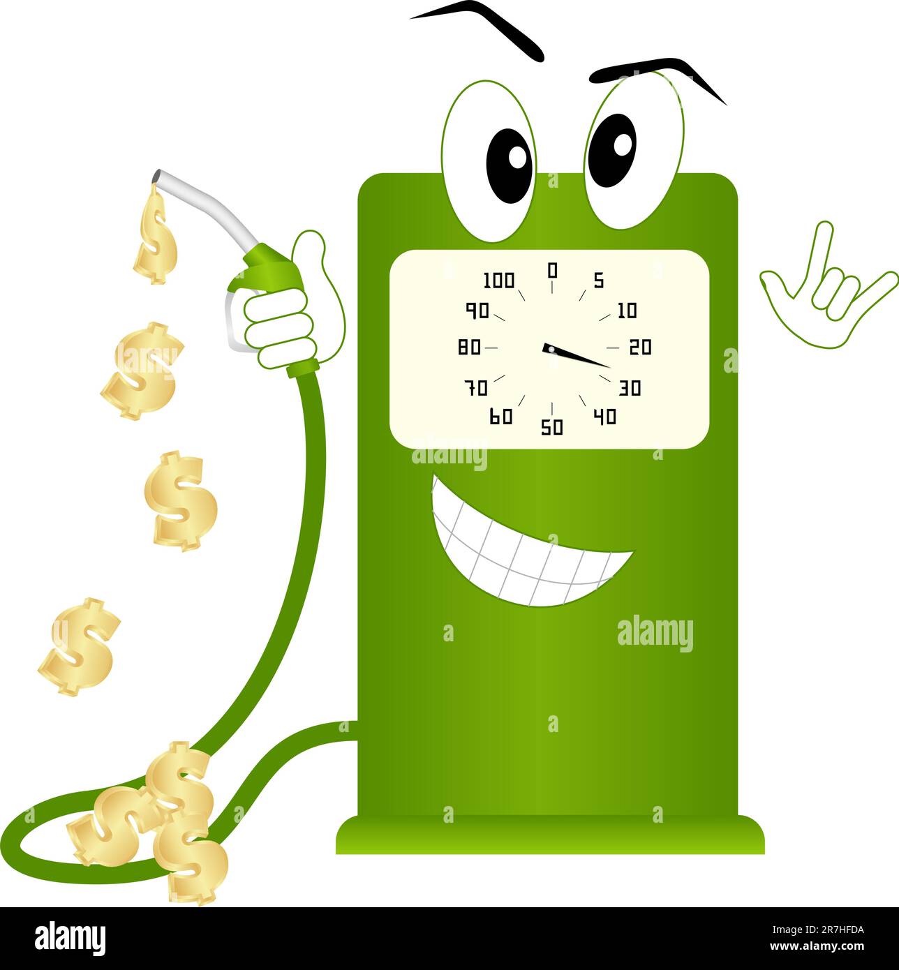 Dollars drip from the petrol pump. Vector illustration Stock Vector ...