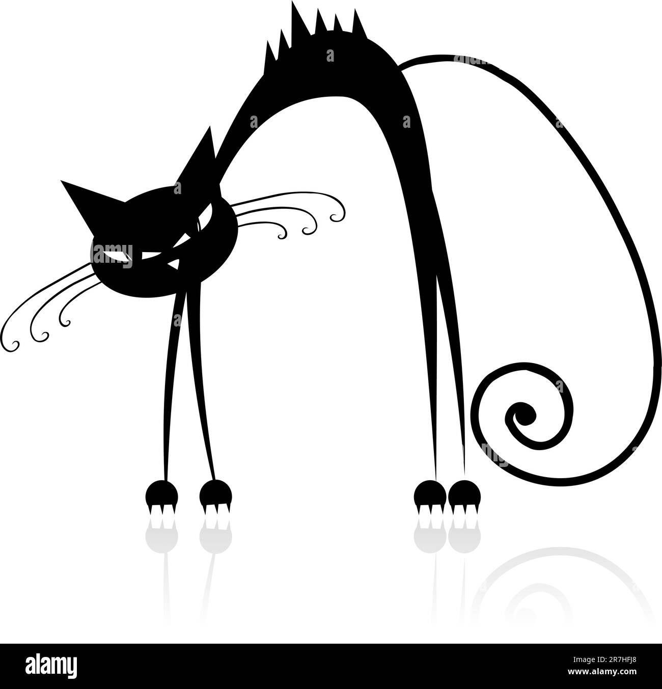 Angry black kitten Stock Vector Images - Alamy