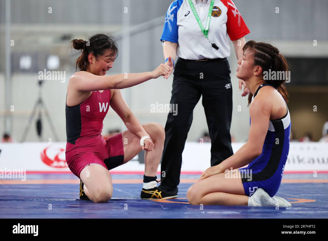 Tokyo, Japan. 15th June, 2023. (L to R) Rino Kataoka, Ruka Natami ...