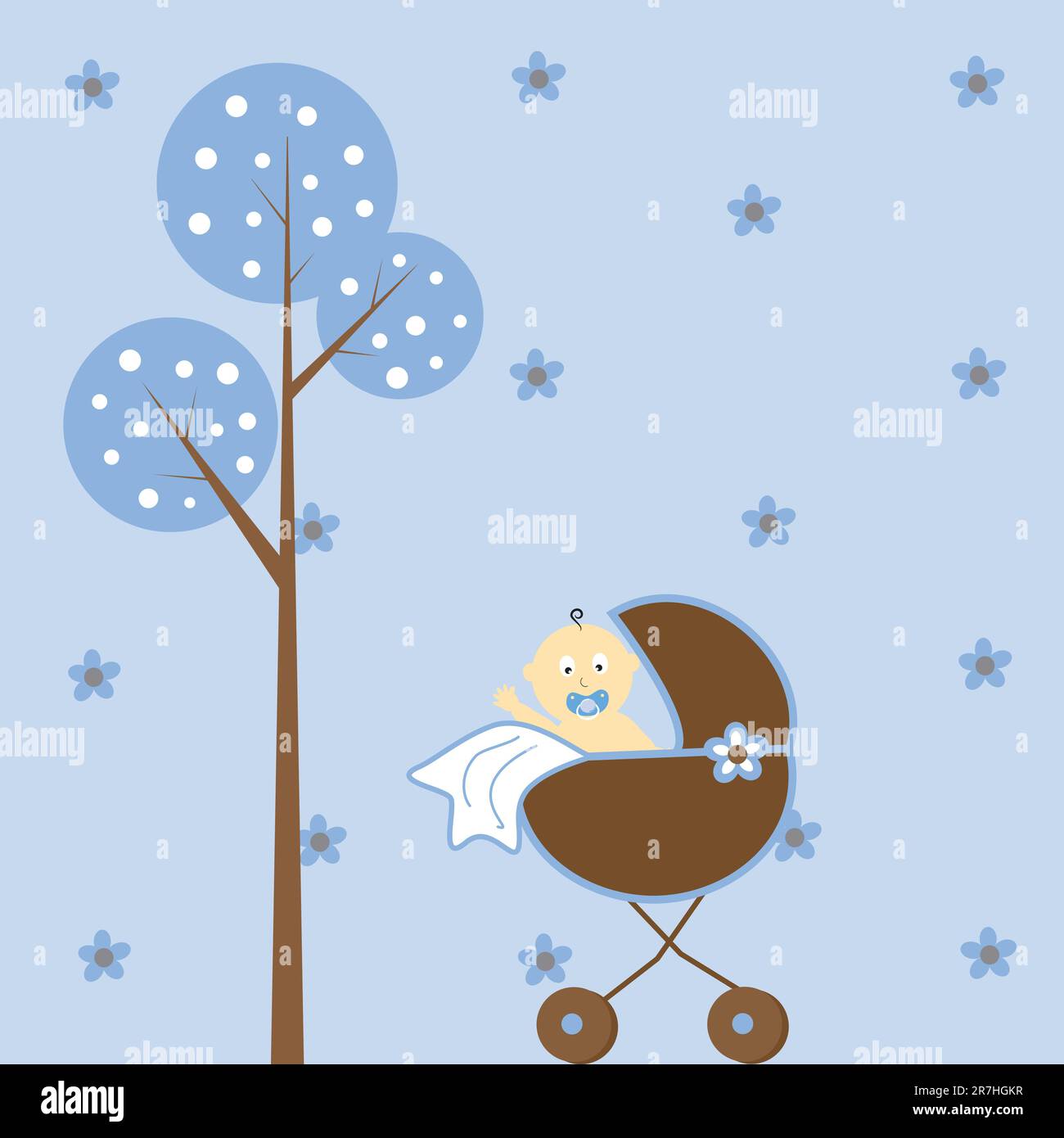 Adorable baby boy in white Stock Vector Images - Alamy