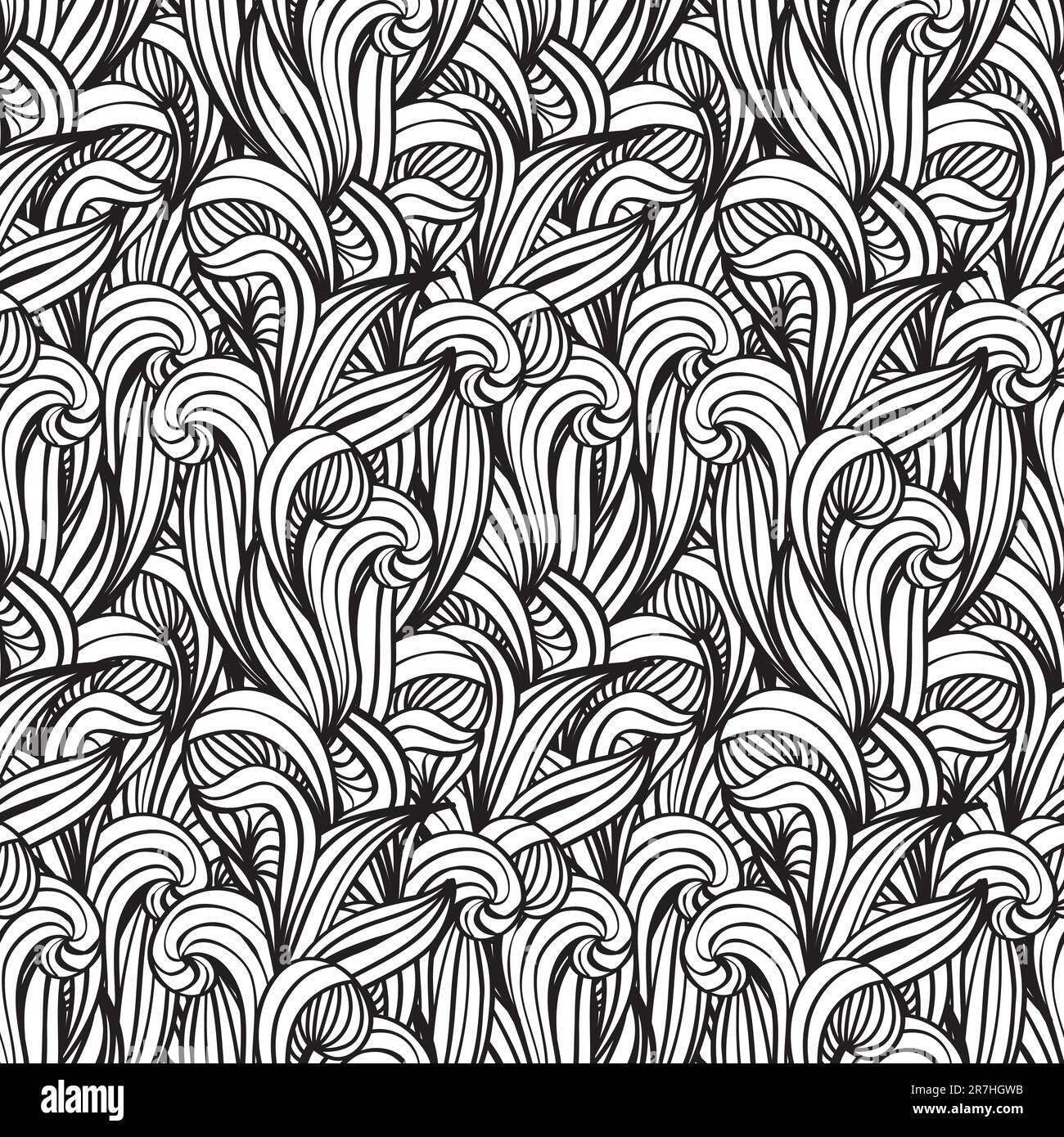 vector monochrome seamless floral background with unreal plants ... vector monochrome seamless floral background with unreal plants ...