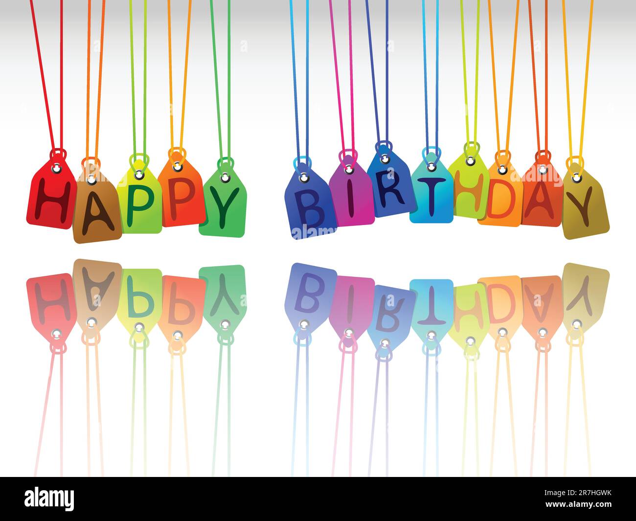 happy birthday tags, abstract vector art illustration Stock Vector ...
