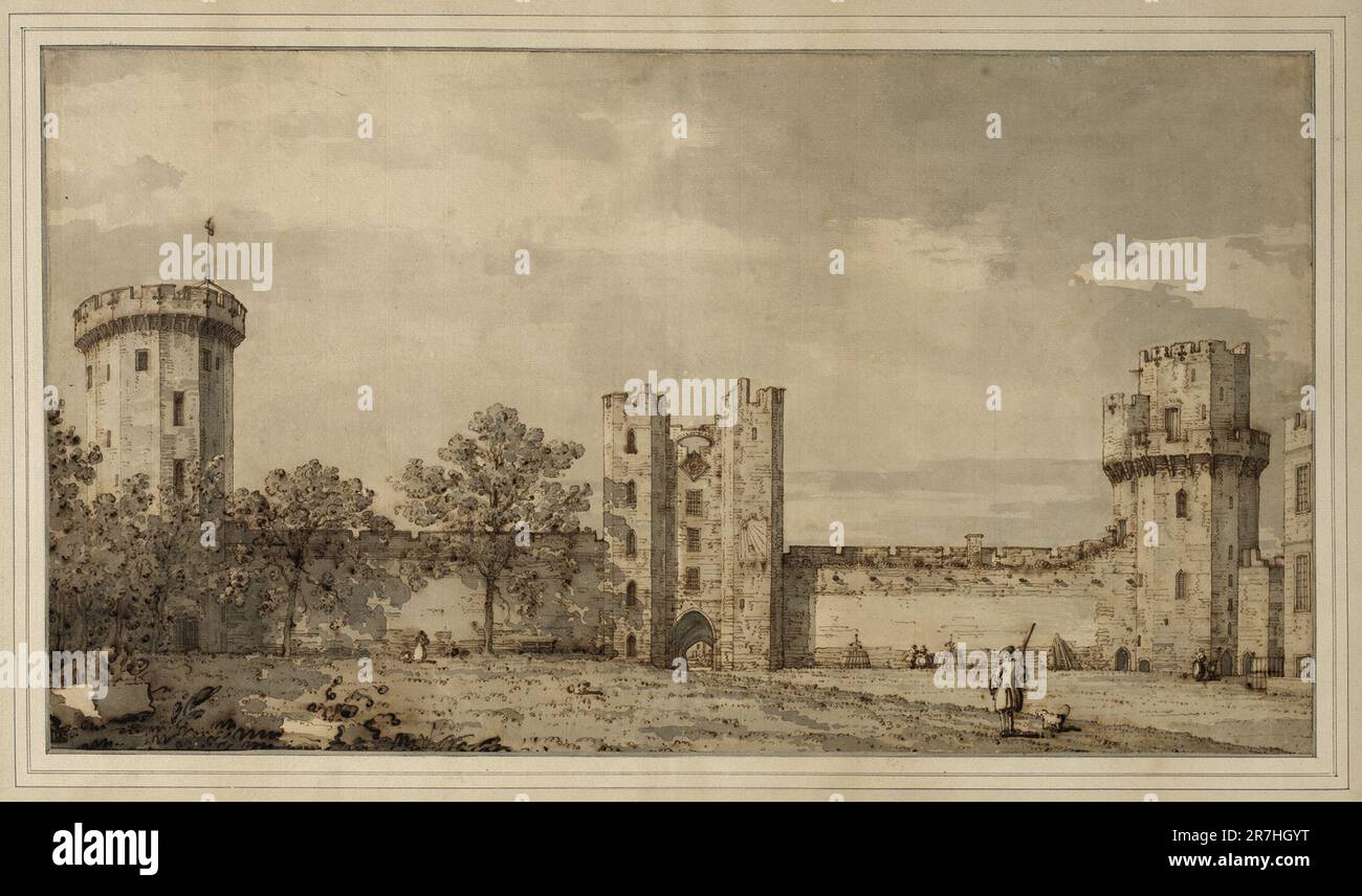 Warwick Castle; The East Front from the Courtyard painted by the ...