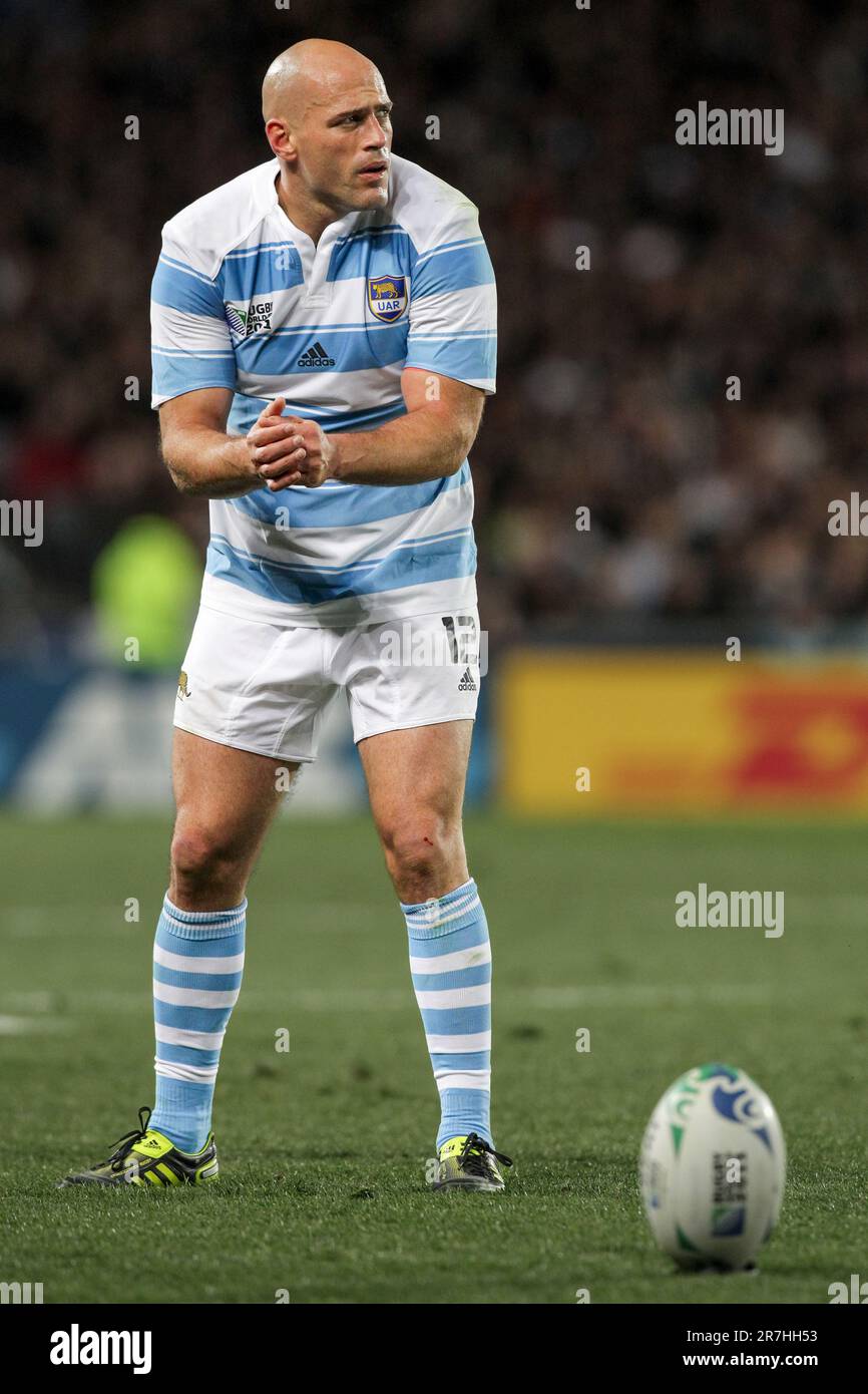 Argentina’s captain Felipe Contepomi takes a kick against New Zealand ...
