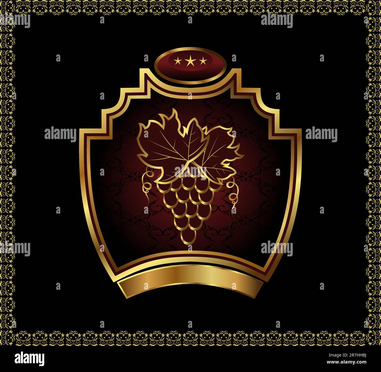 Illustration gold label for packing wine - vector Stock Vector Image ...
