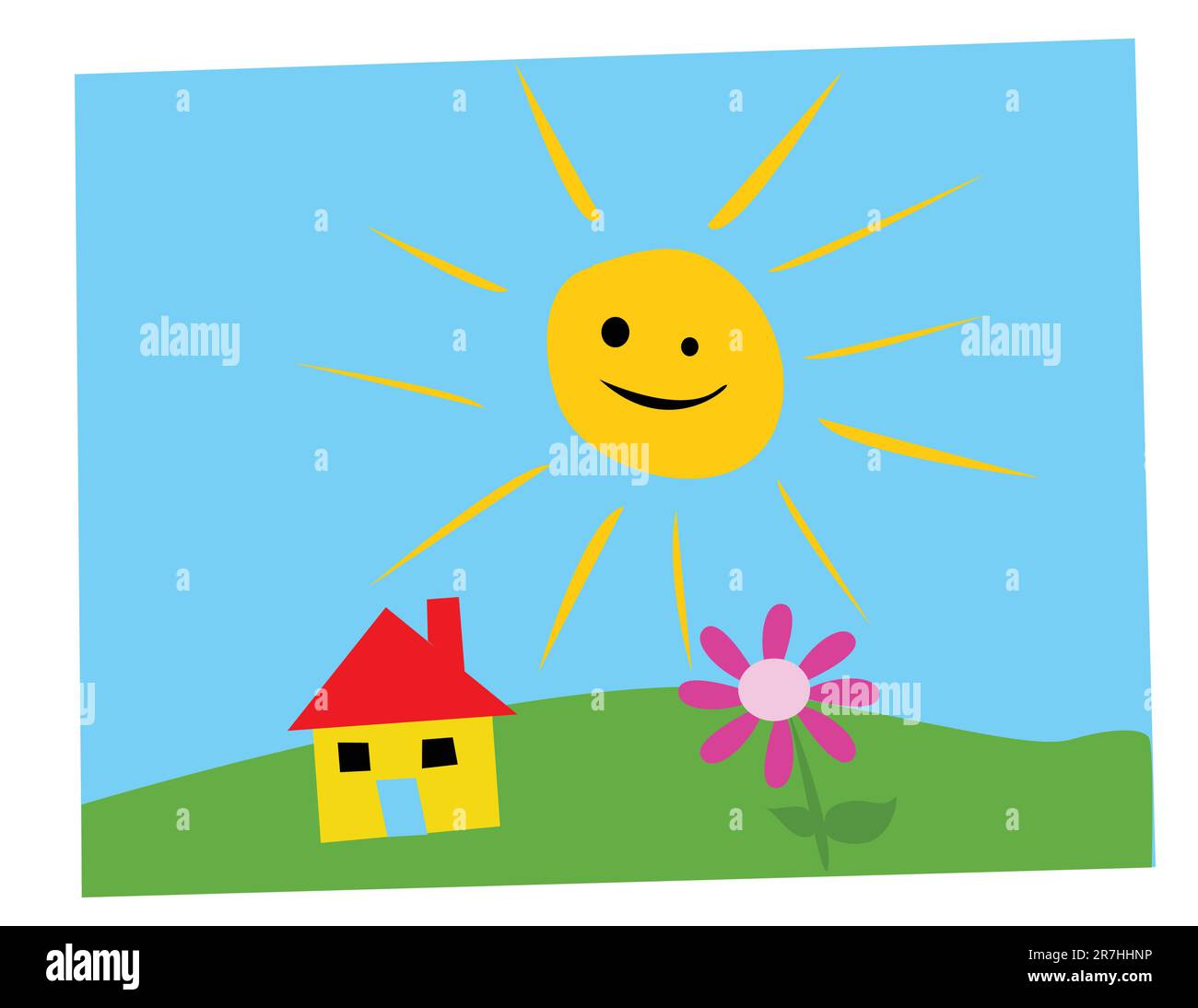 Child drawing home Stock Vector Images - Alamy