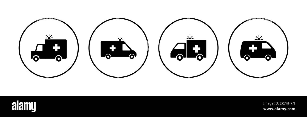 Ambulance icon set. ambulance truck icon vector. ambulance car Stock ...