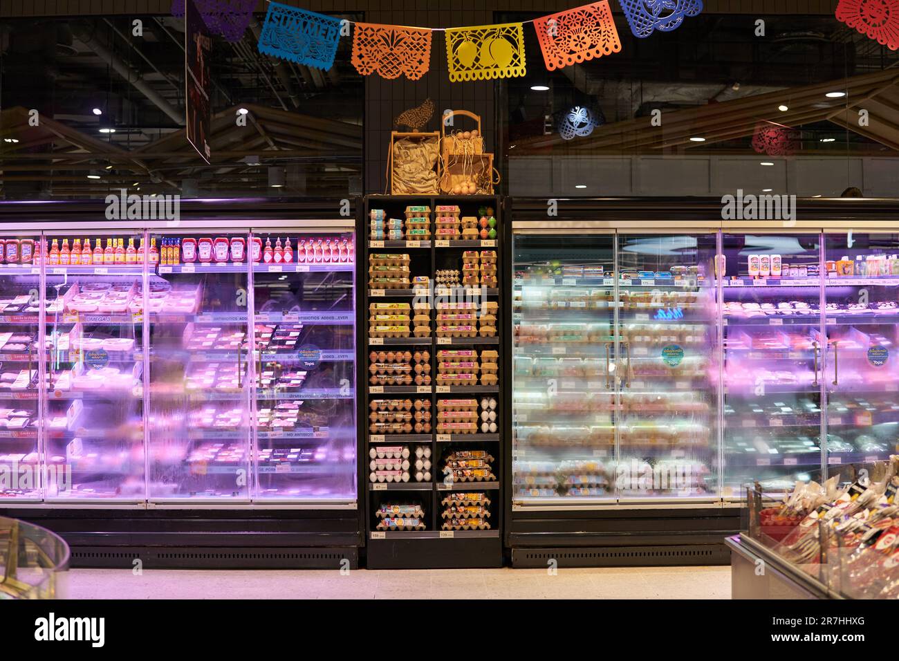 BANGKOK, THAILAND - CIRCA APRIL, 2023: chilled meat and chicken eggs on ...