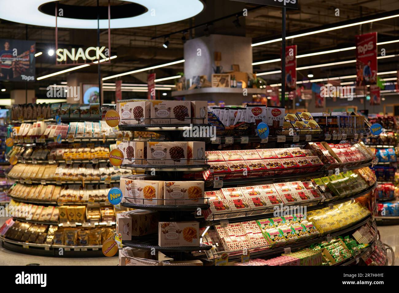BANGKOK, THAILAND - CIRCA APRIL, 2023: interior shot of Tops Food Hall ...