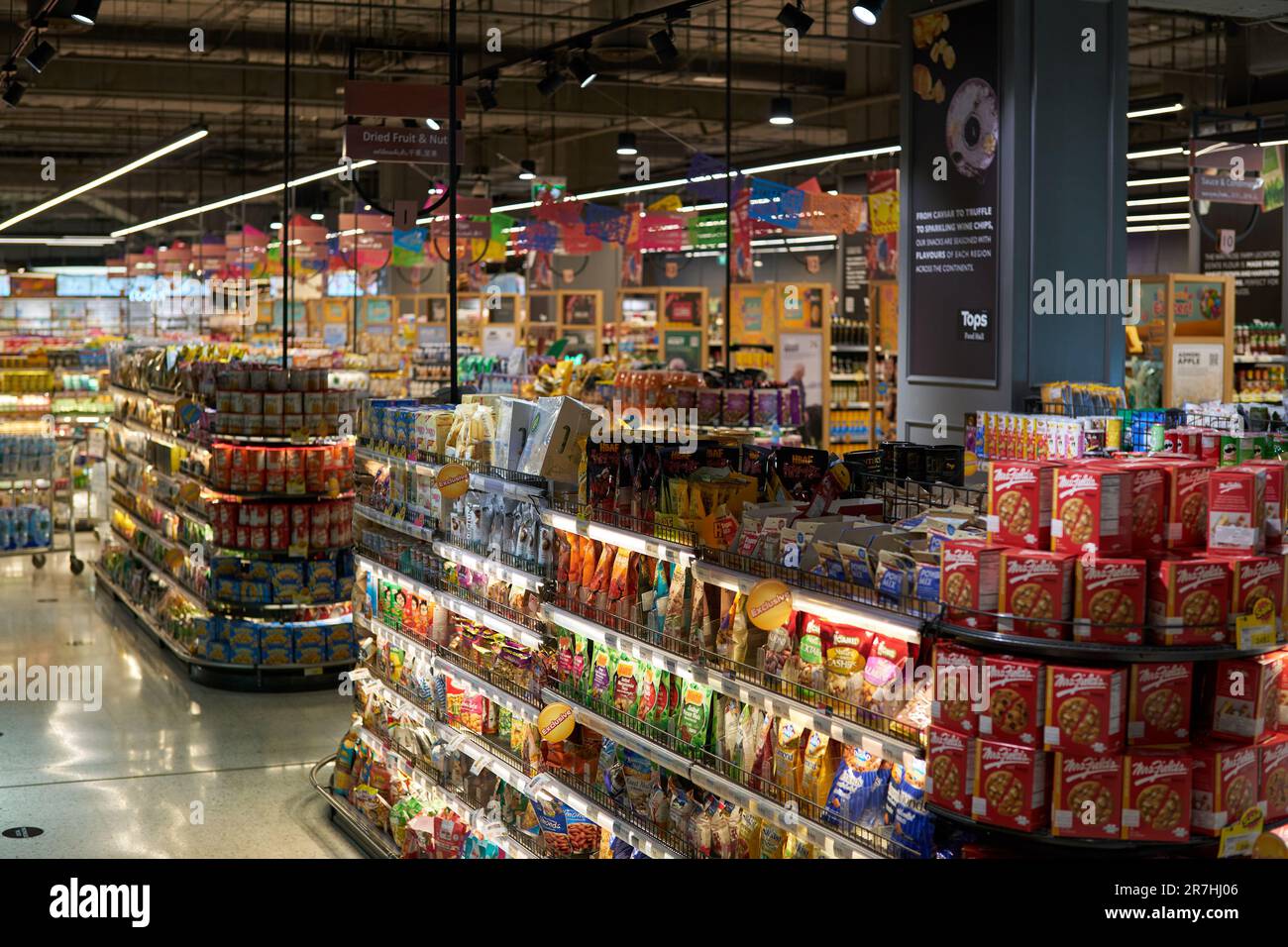 BANGKOK, THAILAND - CIRCA APRIL, 2023: interior shot of Tops Food Hall ...