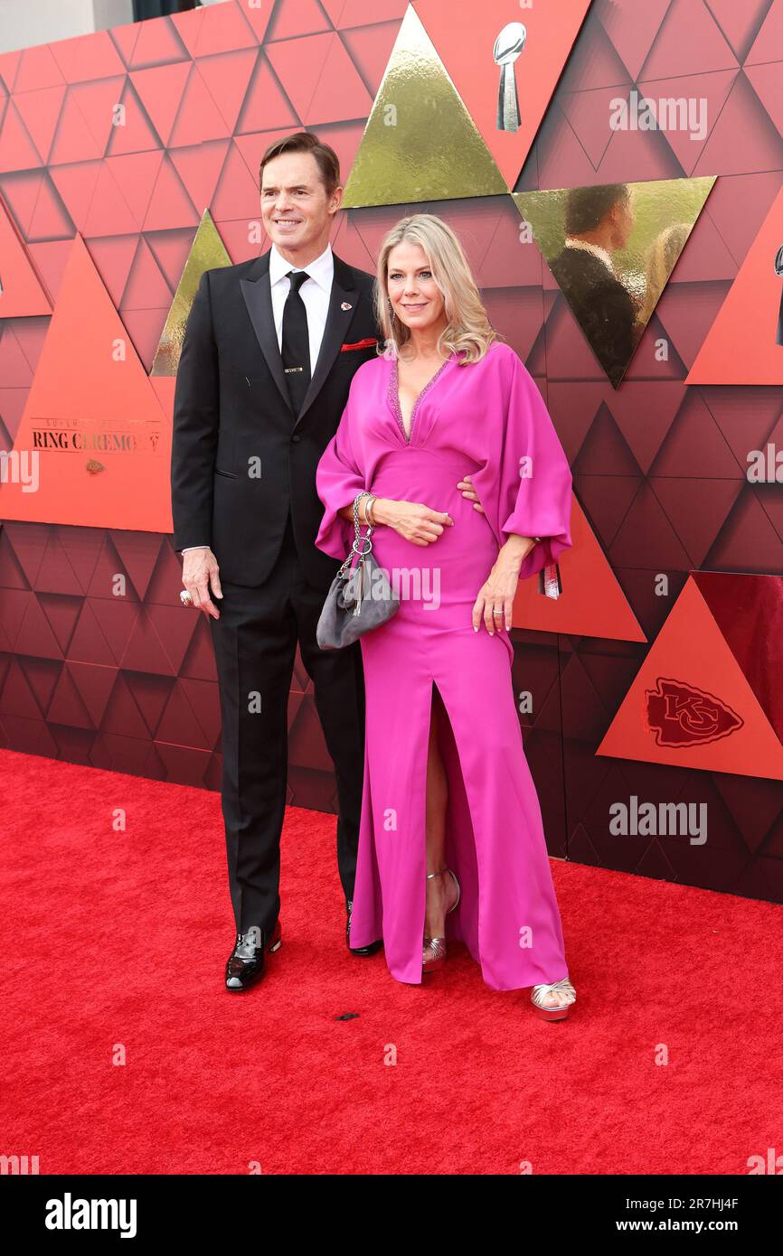 Kansas City, USA. 15th June, 2023. Kansas City Chiefs President Mark Donovan with his wife Kathy ...