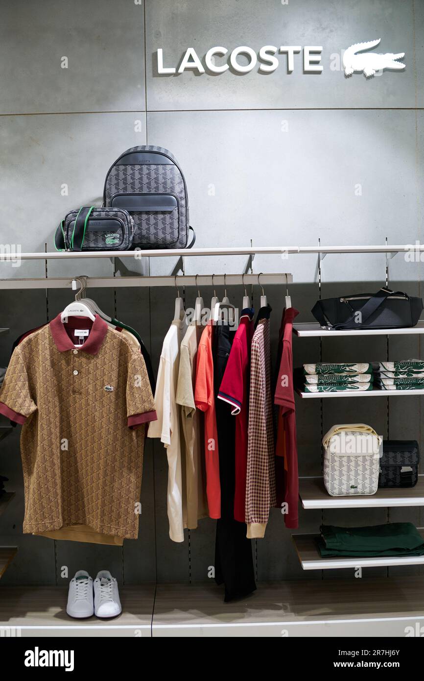 BANGKOK, THAILAND - CIRCA APRIL, 2023: interior shot of Lacoste retail ...