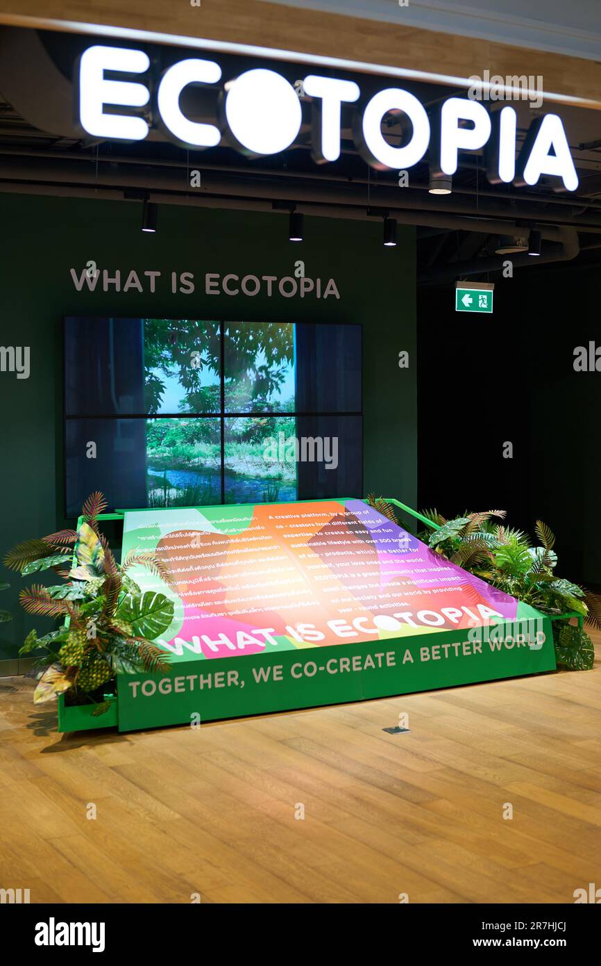 BANGKOK, THAILAND - CIRCA APRIL, 2023: Ecotopia sign as seen at Siam ...