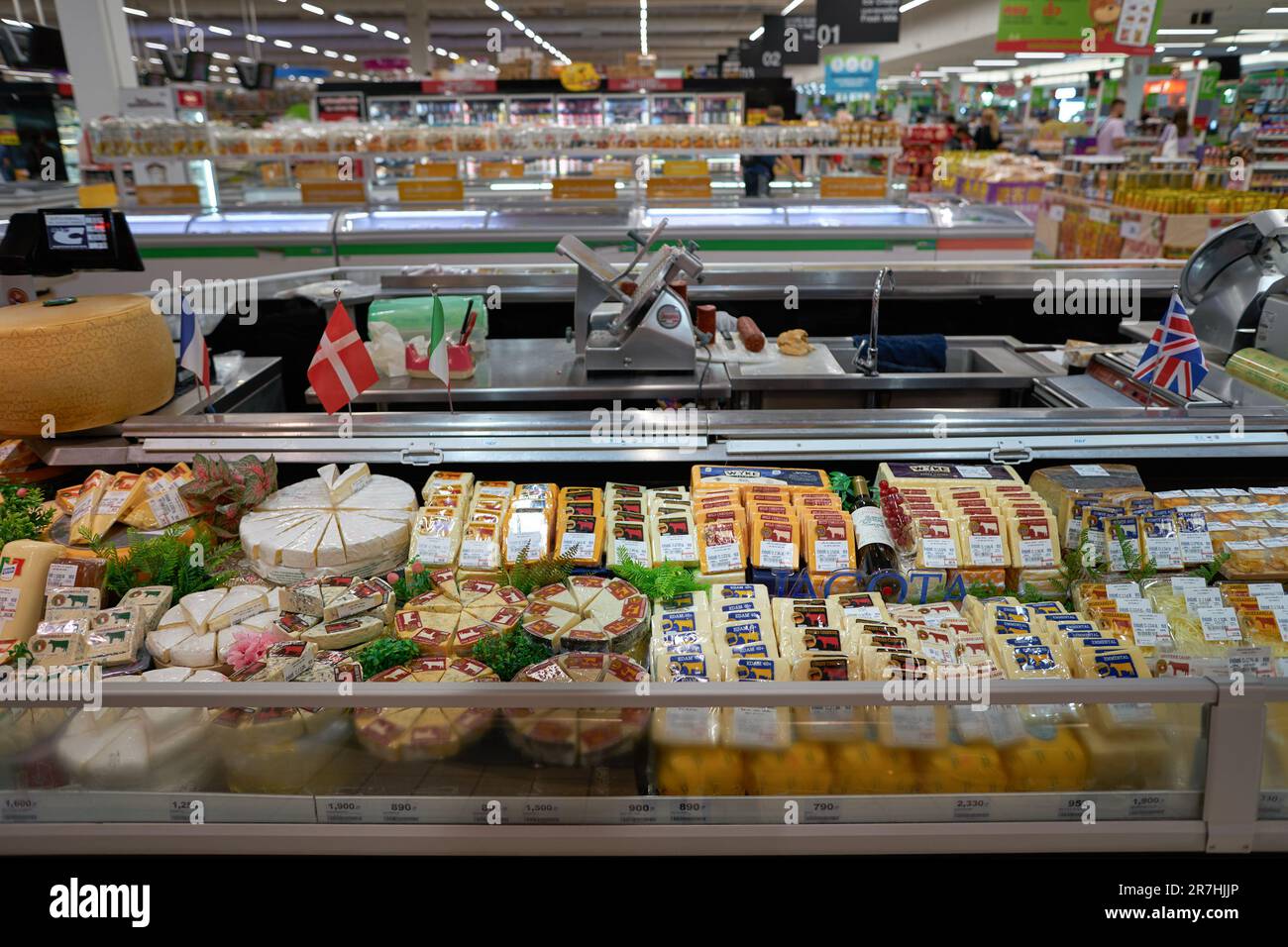 PATTAYA, THAILAND - CIRCA APRIL, 2023: various types of cheese ...