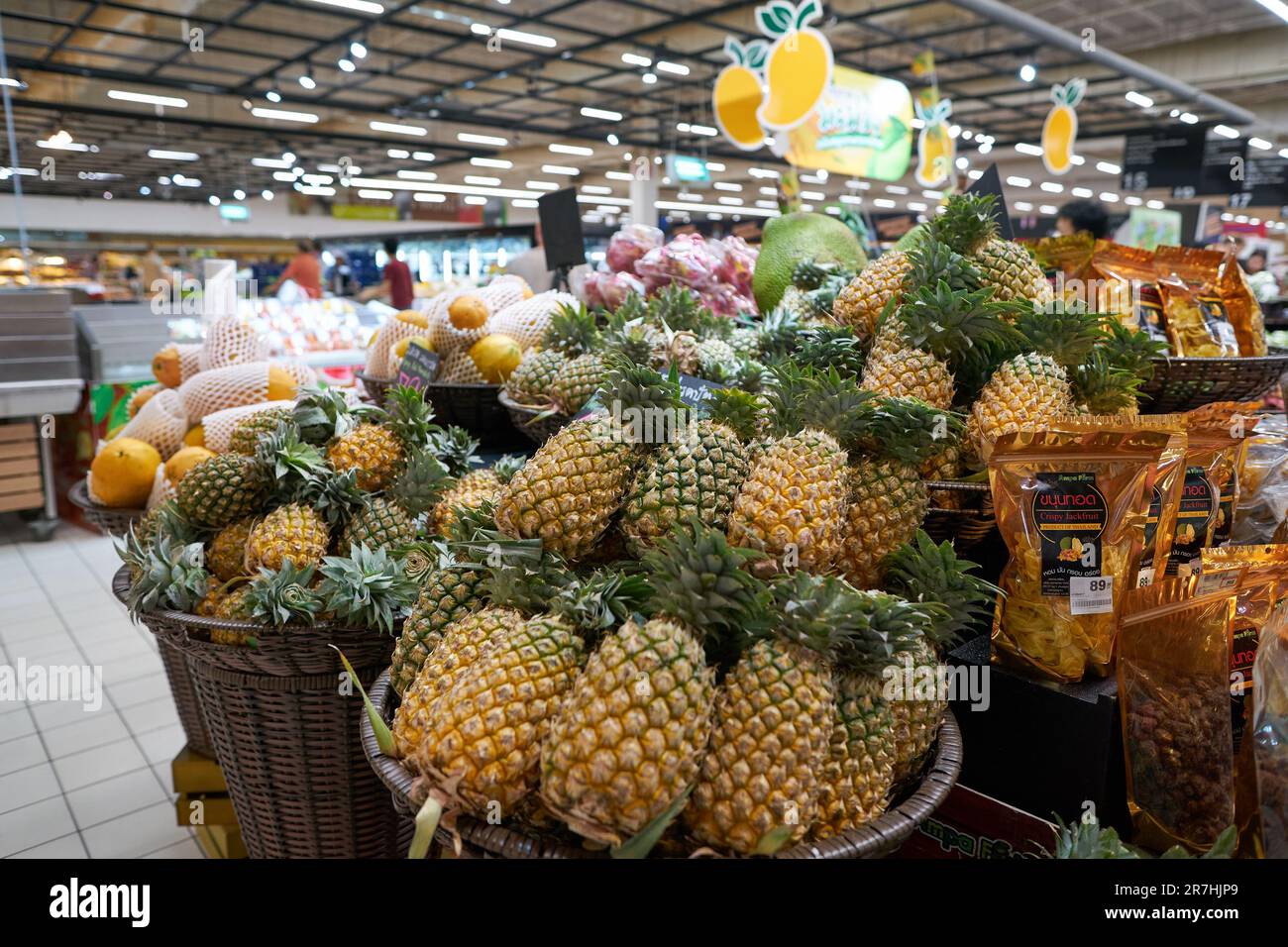 PATTAYA, THAILAND - CIRCA APRIL, 2023: produce on display at Big C ...