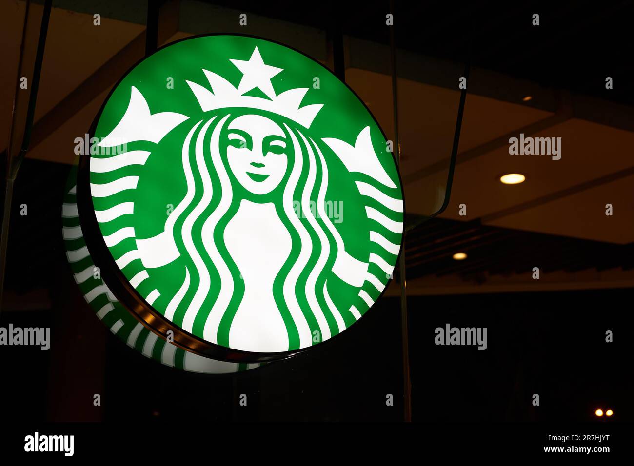 PATTAYA, THAILAND - CIRCA APRIL, 2023: Starbucks Siren logo as seen in ...