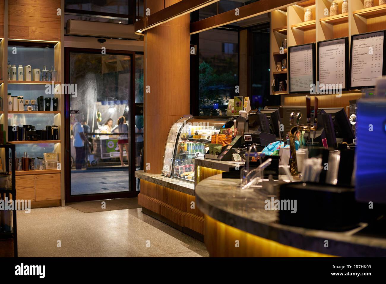 PATTAYA, THAILAND - CIRCA APRIL, 2023: service counter at Starbucks ...