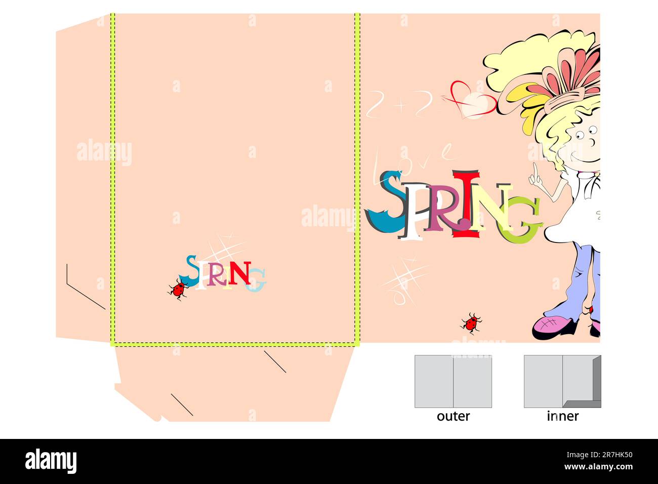 Template for folder with girl Stock Vector Image & Art - Alamy