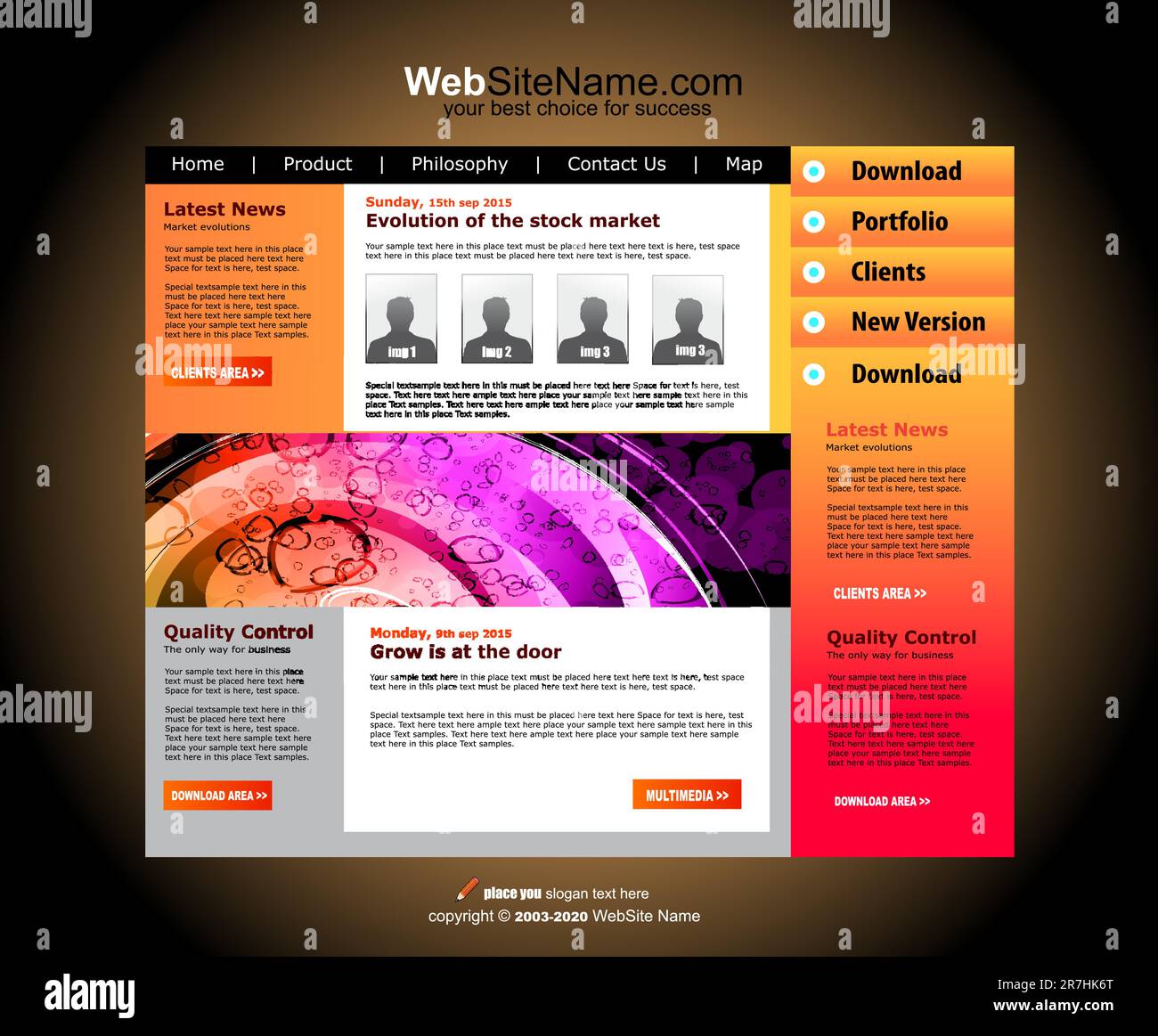 Modern Abstract Colorful Website Business Template Stock Vector Image ...