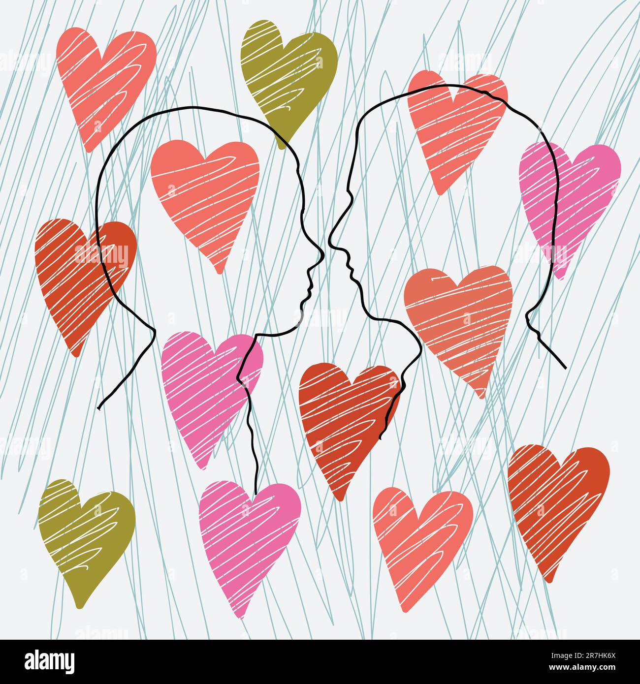 relations concept - cute cartoon vector illustration Stock Vector Image ...